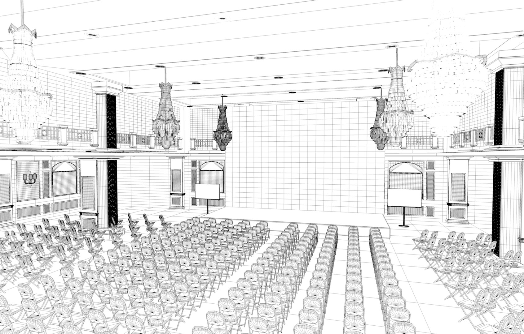 3D Ballroom - TurboSquid 1303180