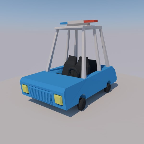 low-poly police car 3d model