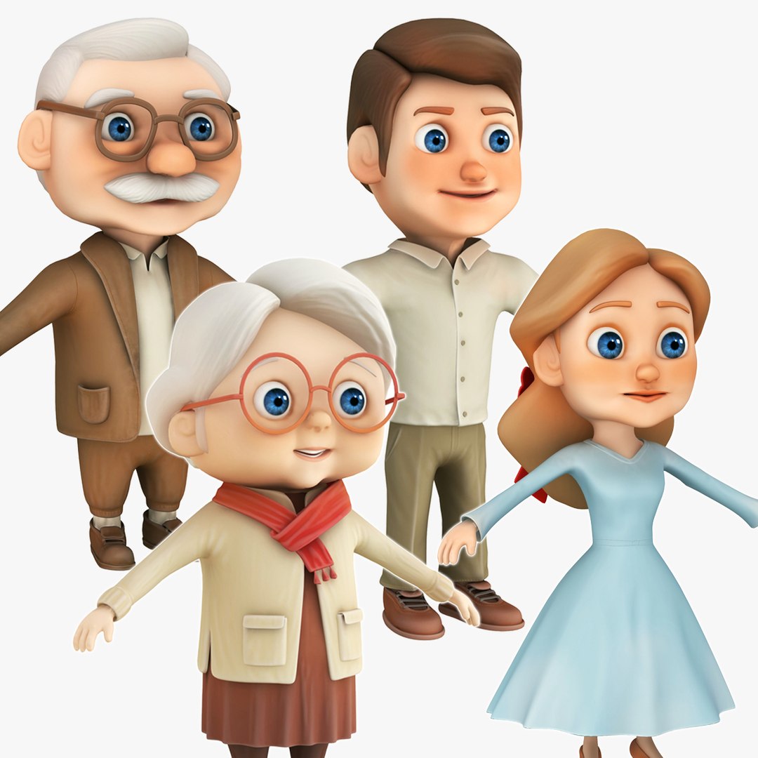 3D Cartoon Family Collection 4 In 1 - TurboSquid 2278768