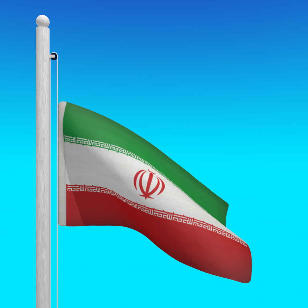 3d model flag iran - loop