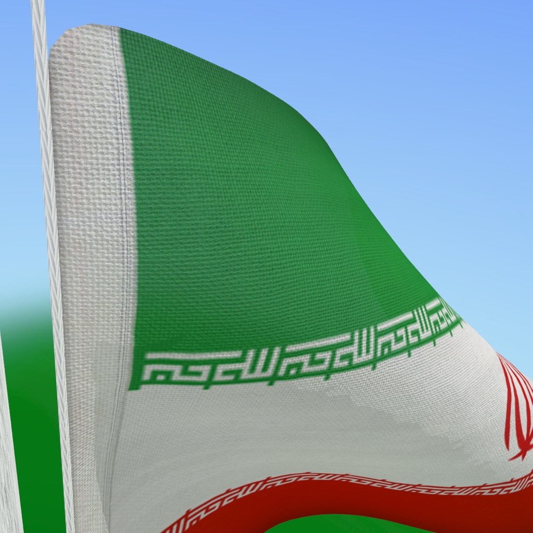 3d model flag iran - loop