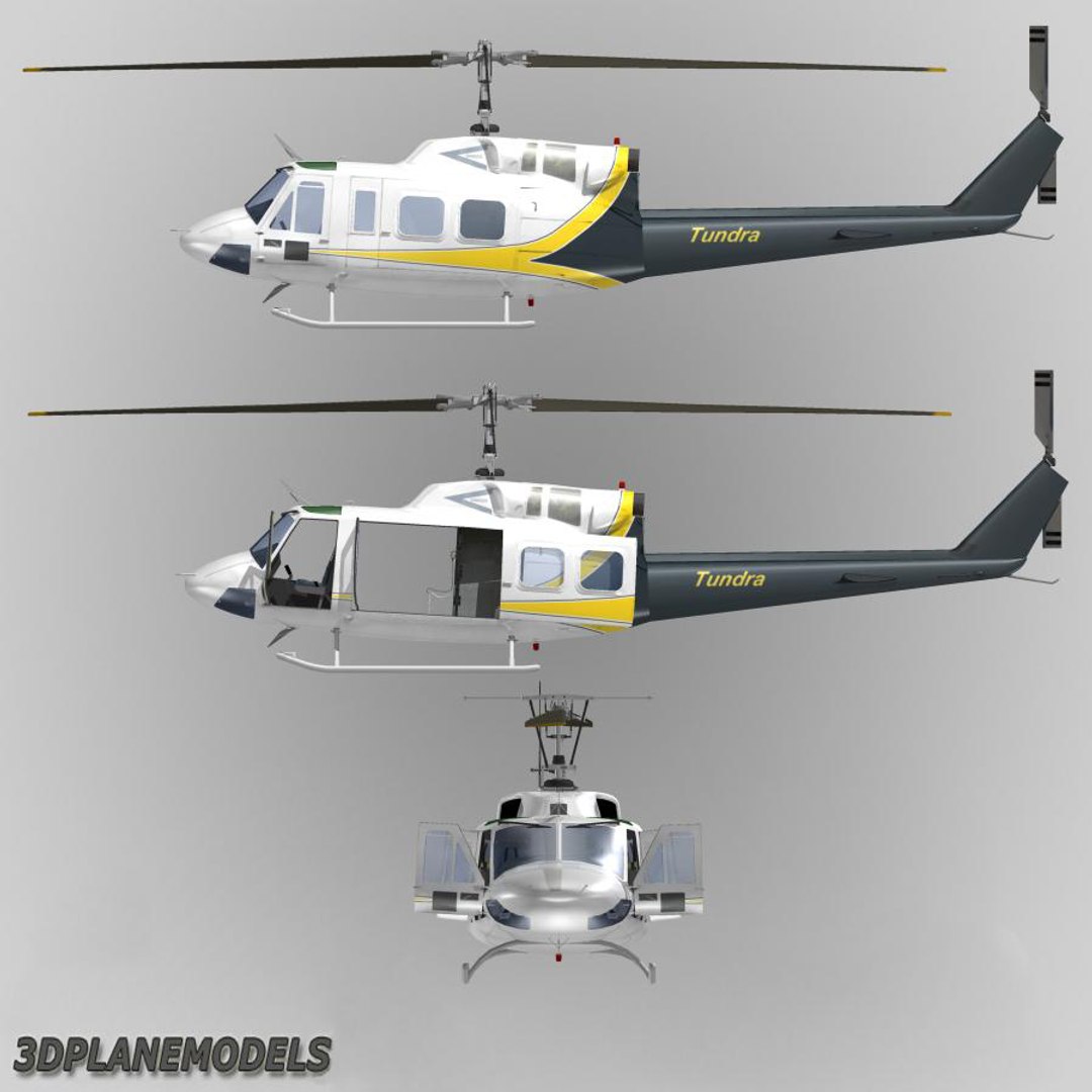 Bell 212 Huey Helicopter 3d Model