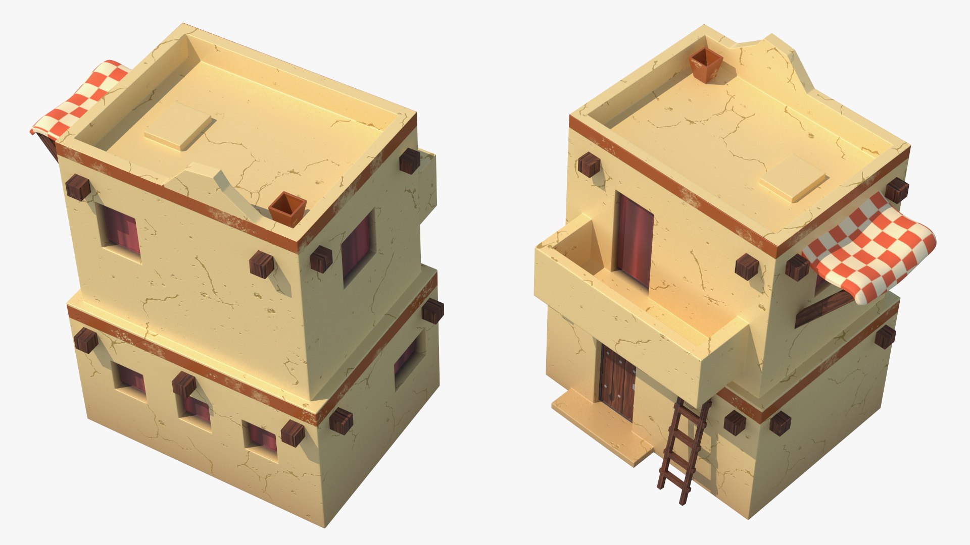 Stylized Arabian House With Awning And Ladder 3D Model - TurboSquid 2203523