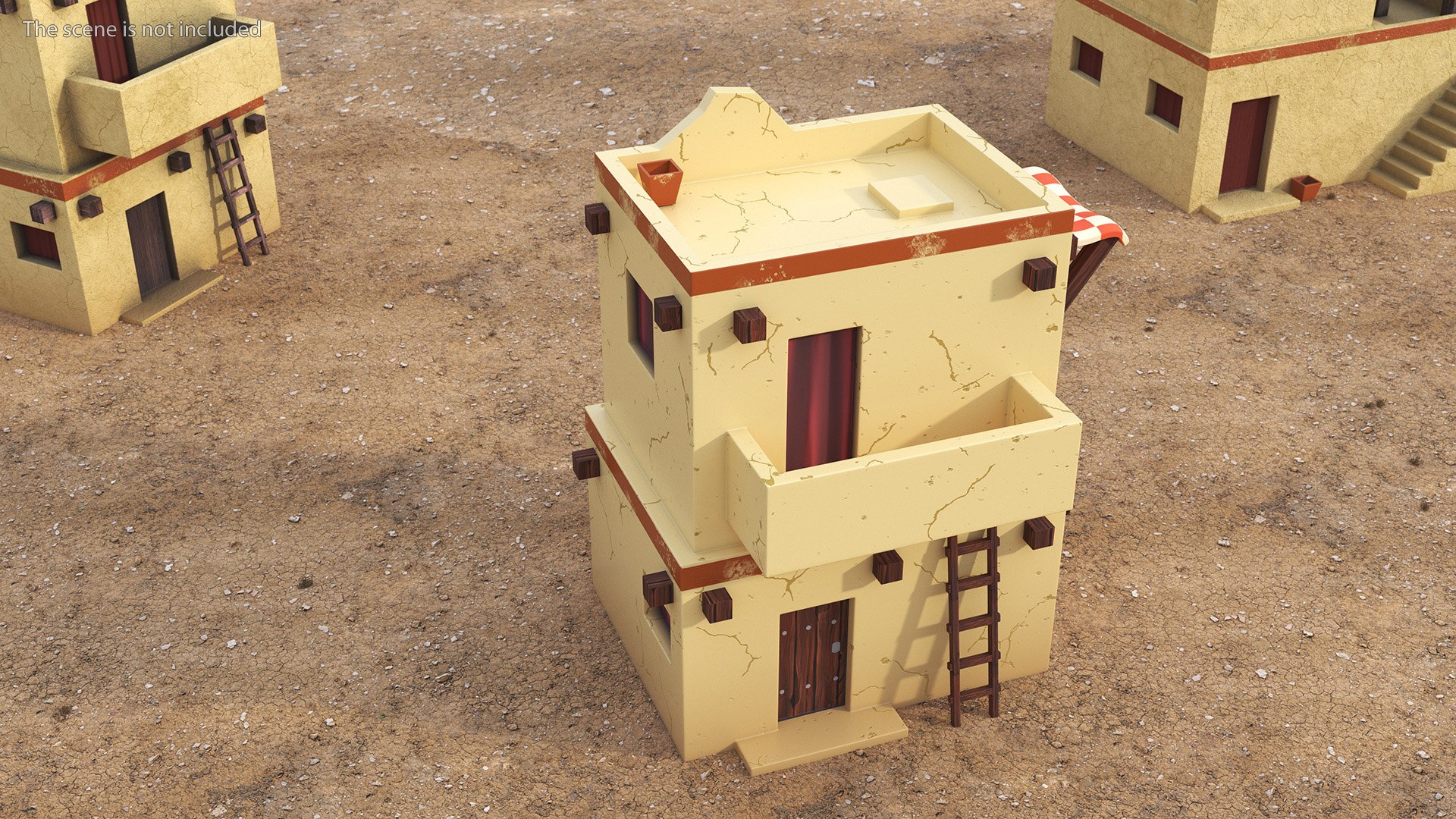 Stylized Arabian House With Awning And Ladder 3D Model - TurboSquid 2203523