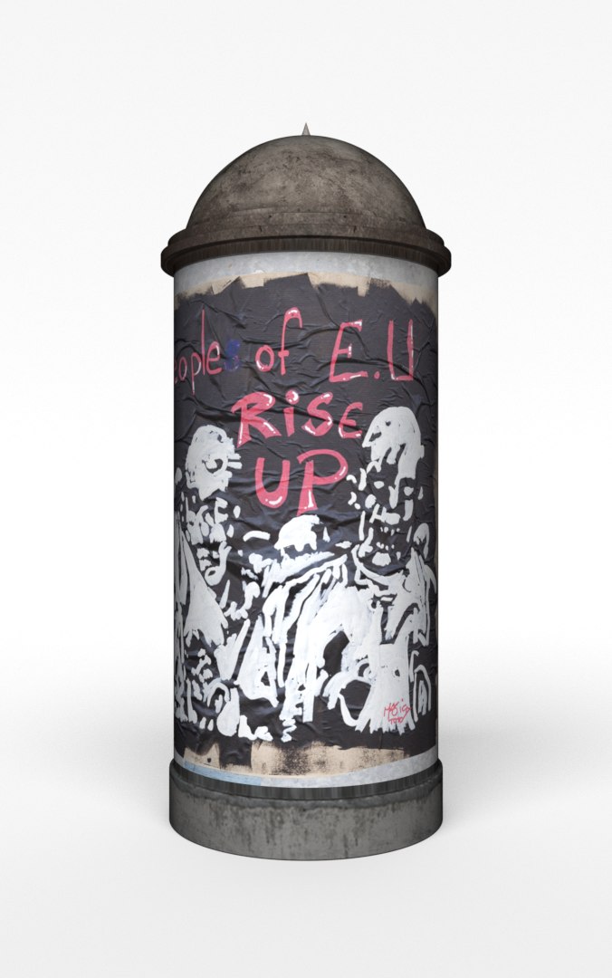 3D Dirty Advertising Column Model | 1146885 | TurboSquid