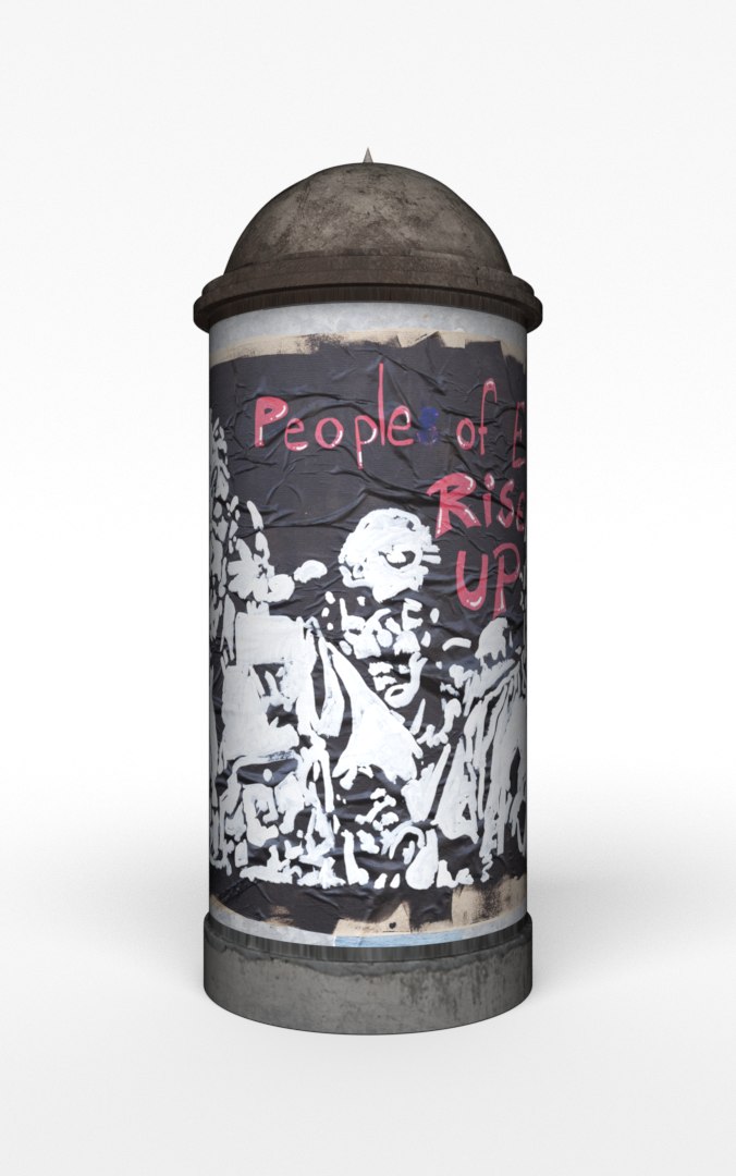 3D Dirty Advertising Column Model | 1146885 | TurboSquid