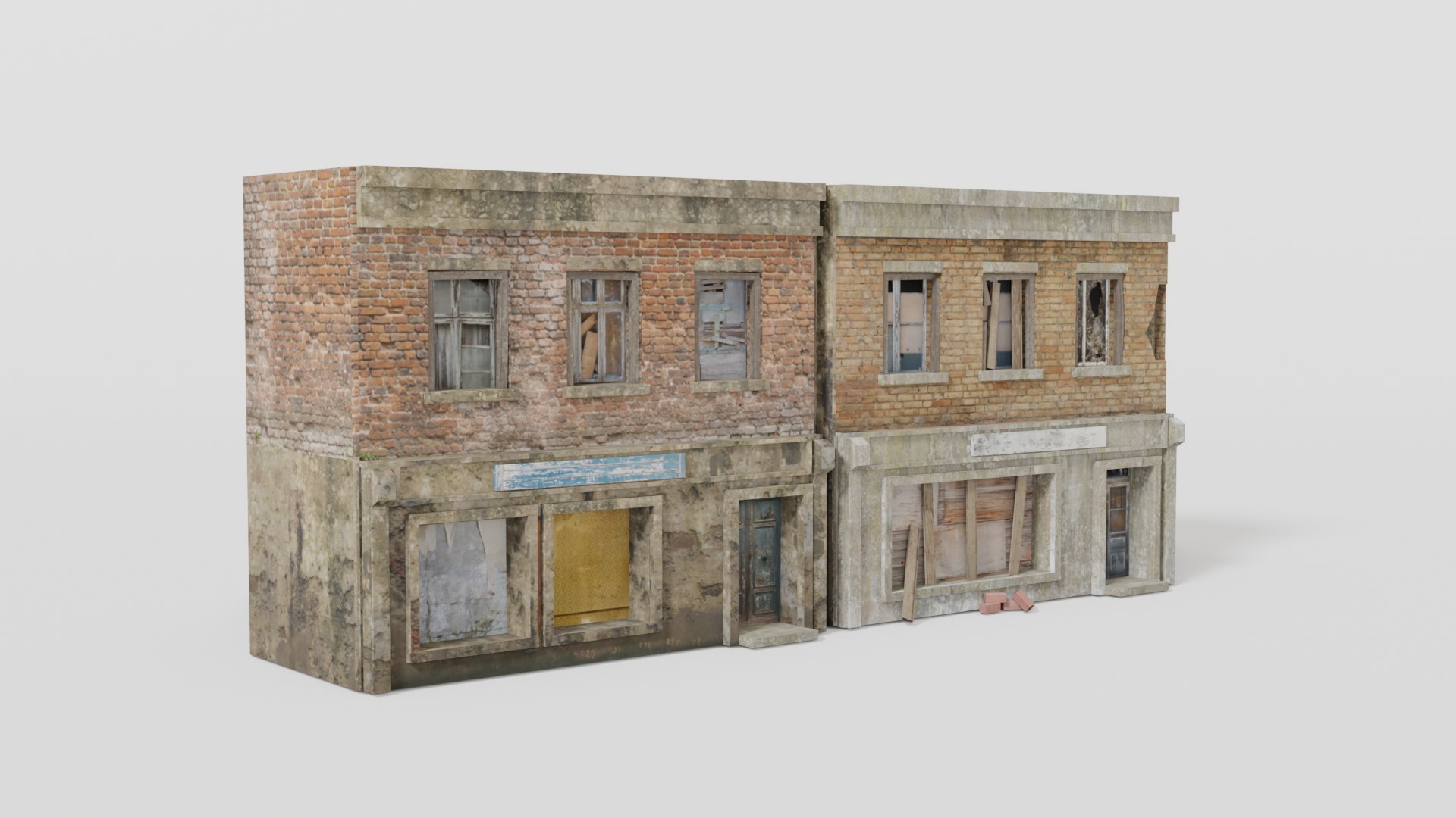 Destroyed WW 2 Facades 3D Model - TurboSquid 2123704