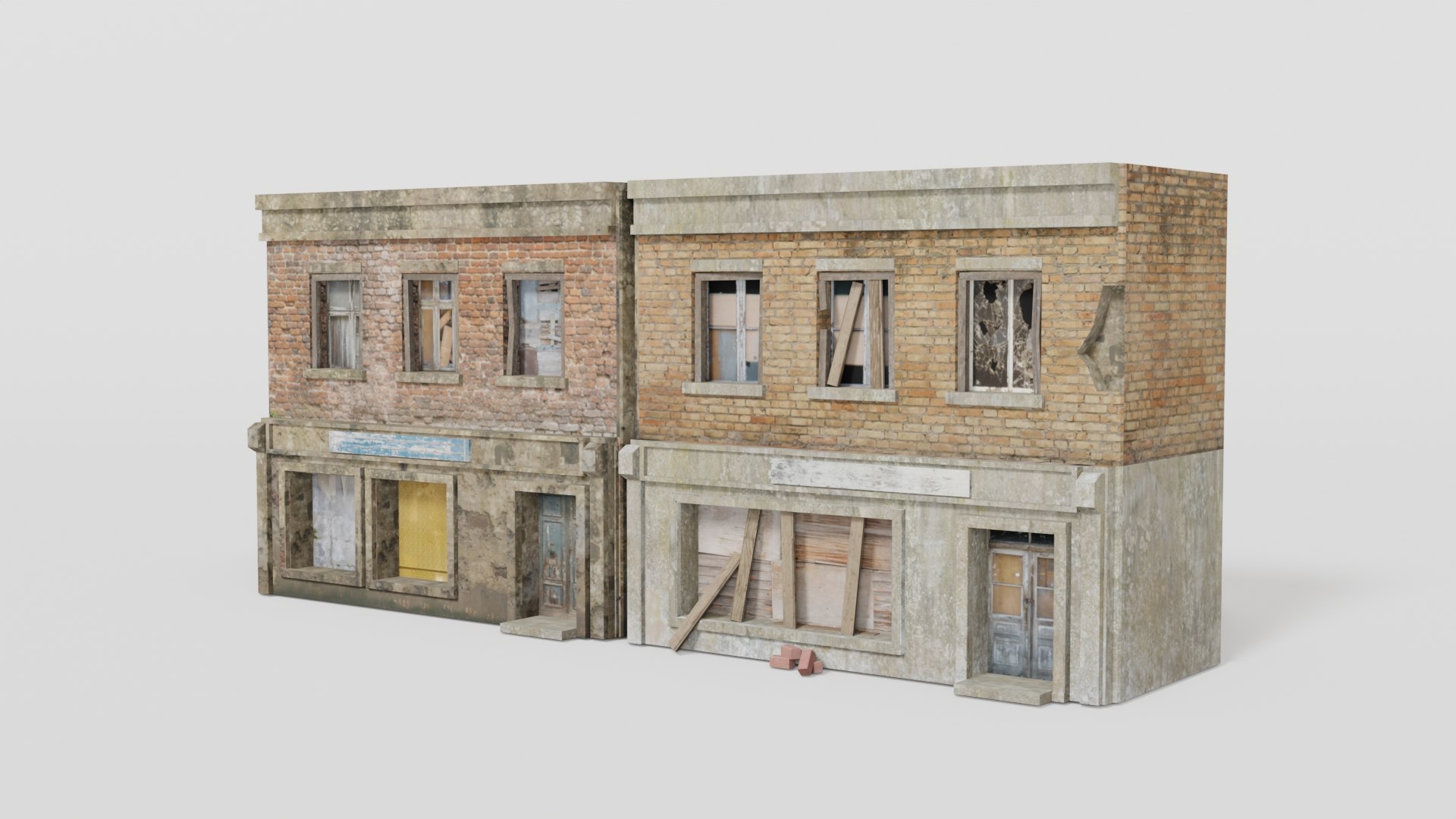 Destroyed WW 2 Facades 3D Model - TurboSquid 2123704