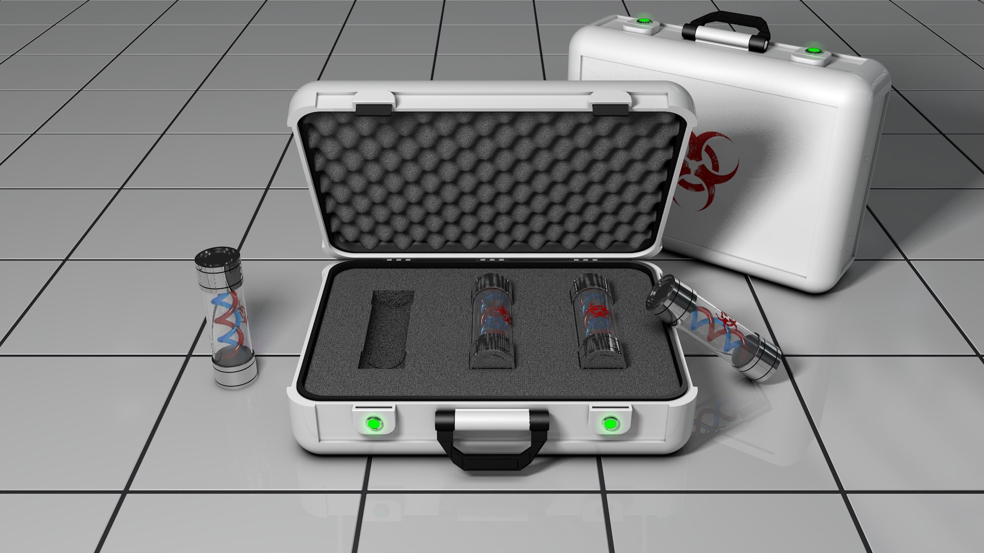 3d Model Of Virus Container Briefcase