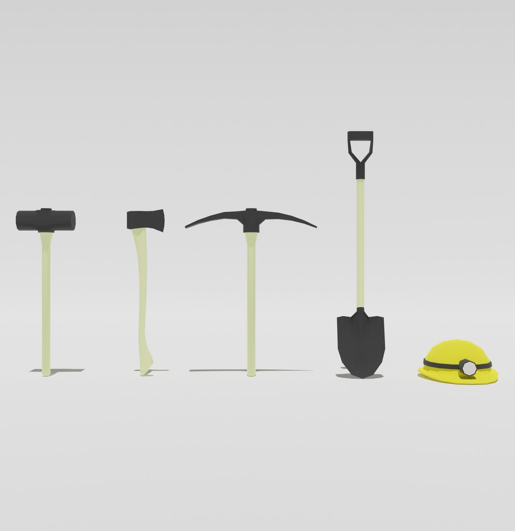Low Poly Mining Tool Pack Model - TurboSquid 2064783