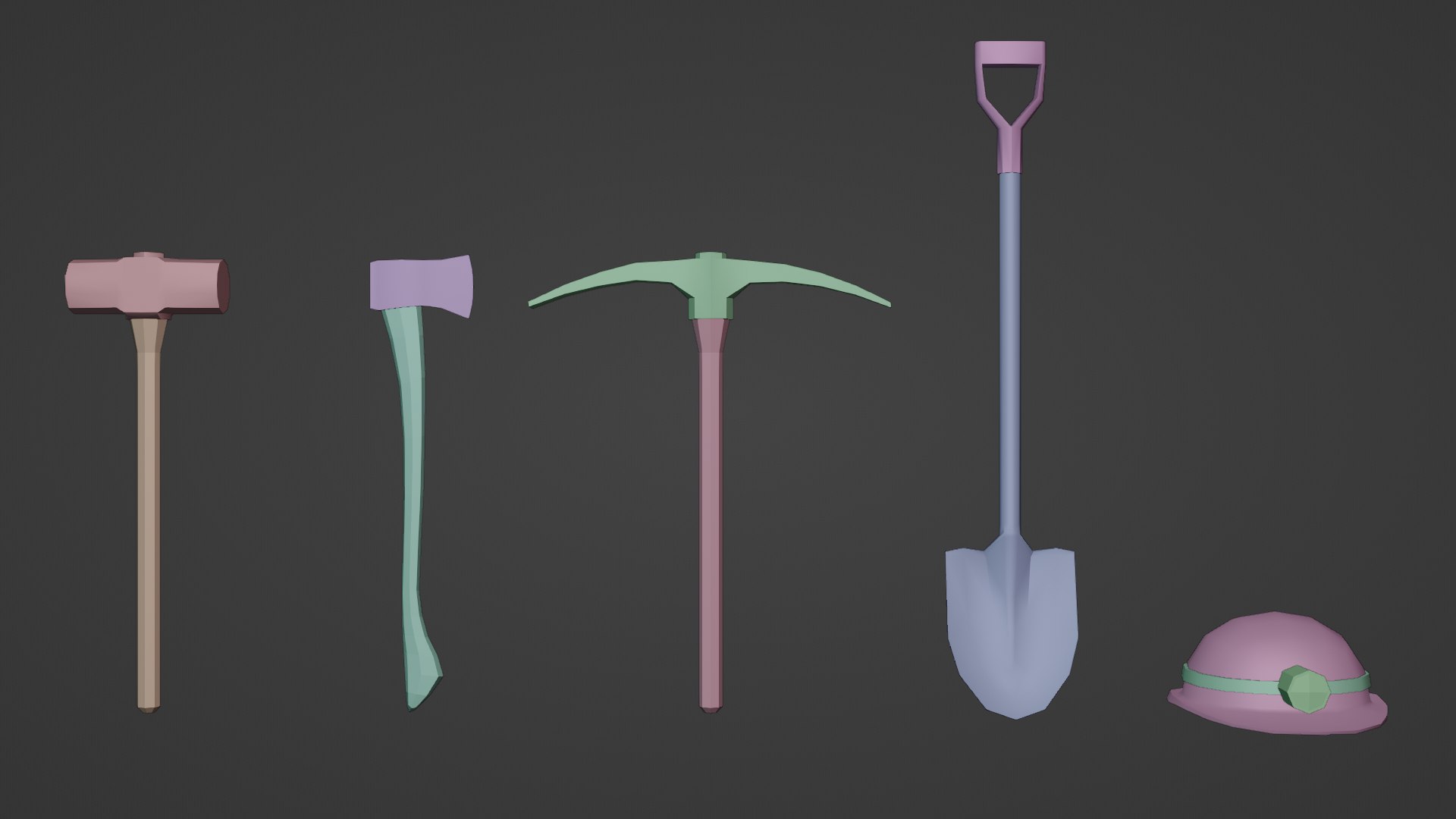 Low Poly Mining Tool Pack Model - TurboSquid 2064783