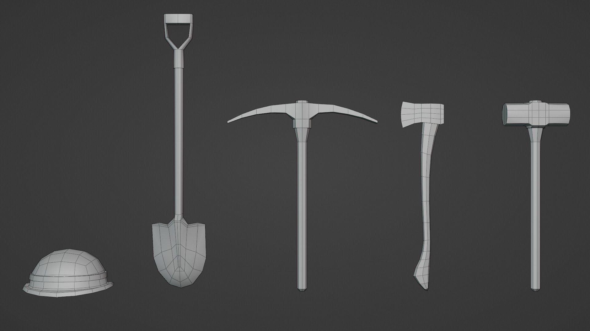 Low Poly Mining Tool Pack Model - TurboSquid 2064783