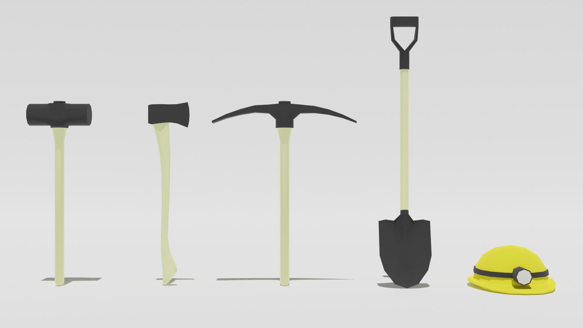 Low Poly Mining Tool Pack Model - TurboSquid 2064783