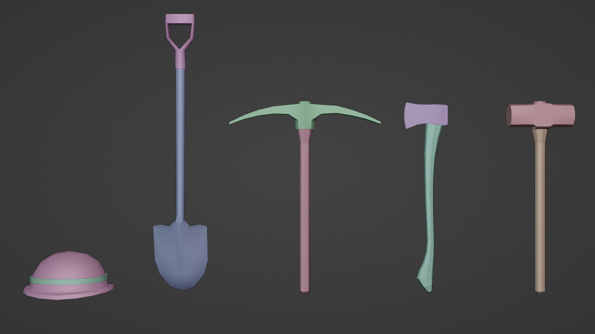 Low Poly Mining Tool Pack Model - TurboSquid 2064783