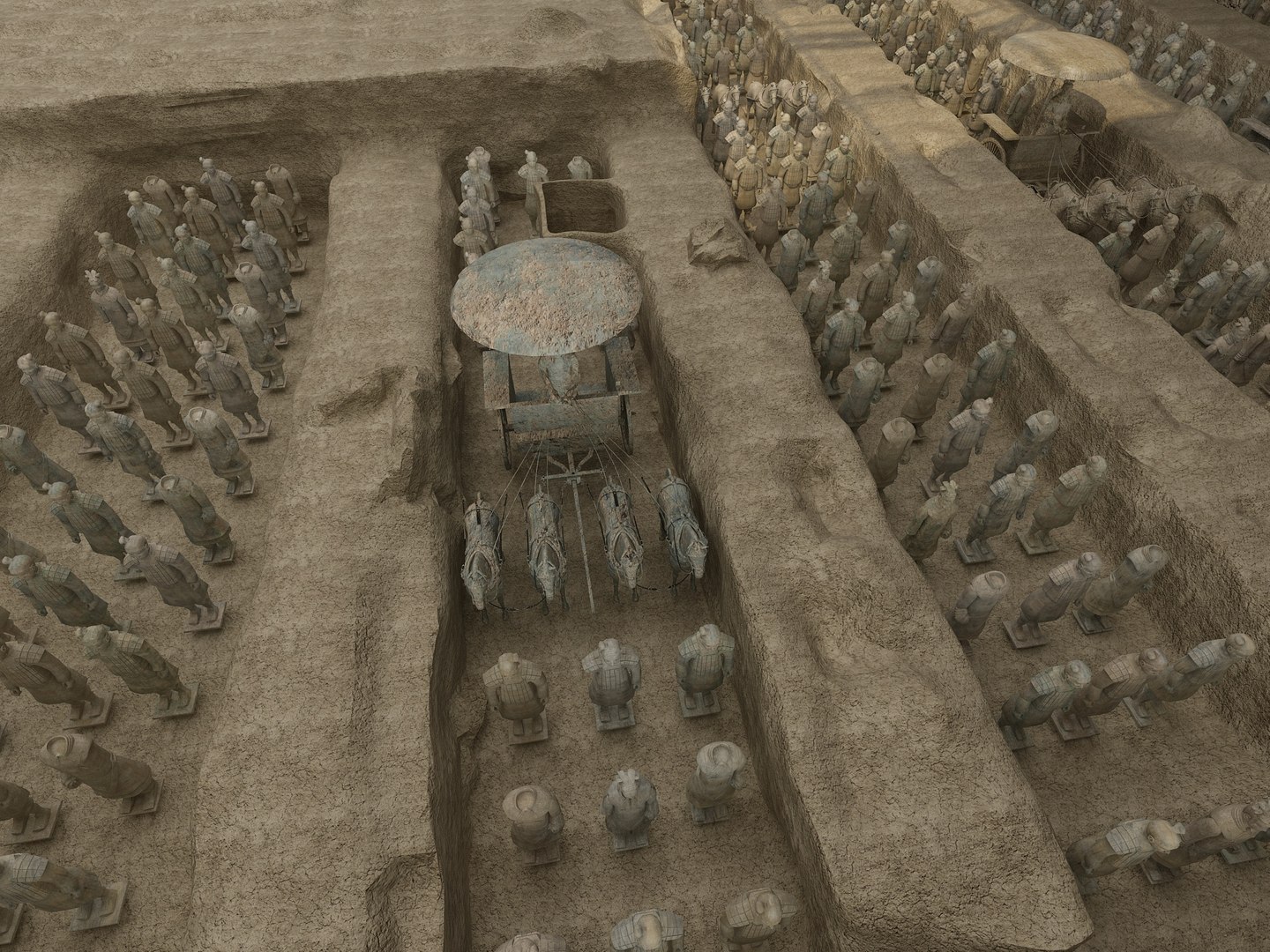 Terra Cotta Warriors Pit Model - TurboSquid 2145015