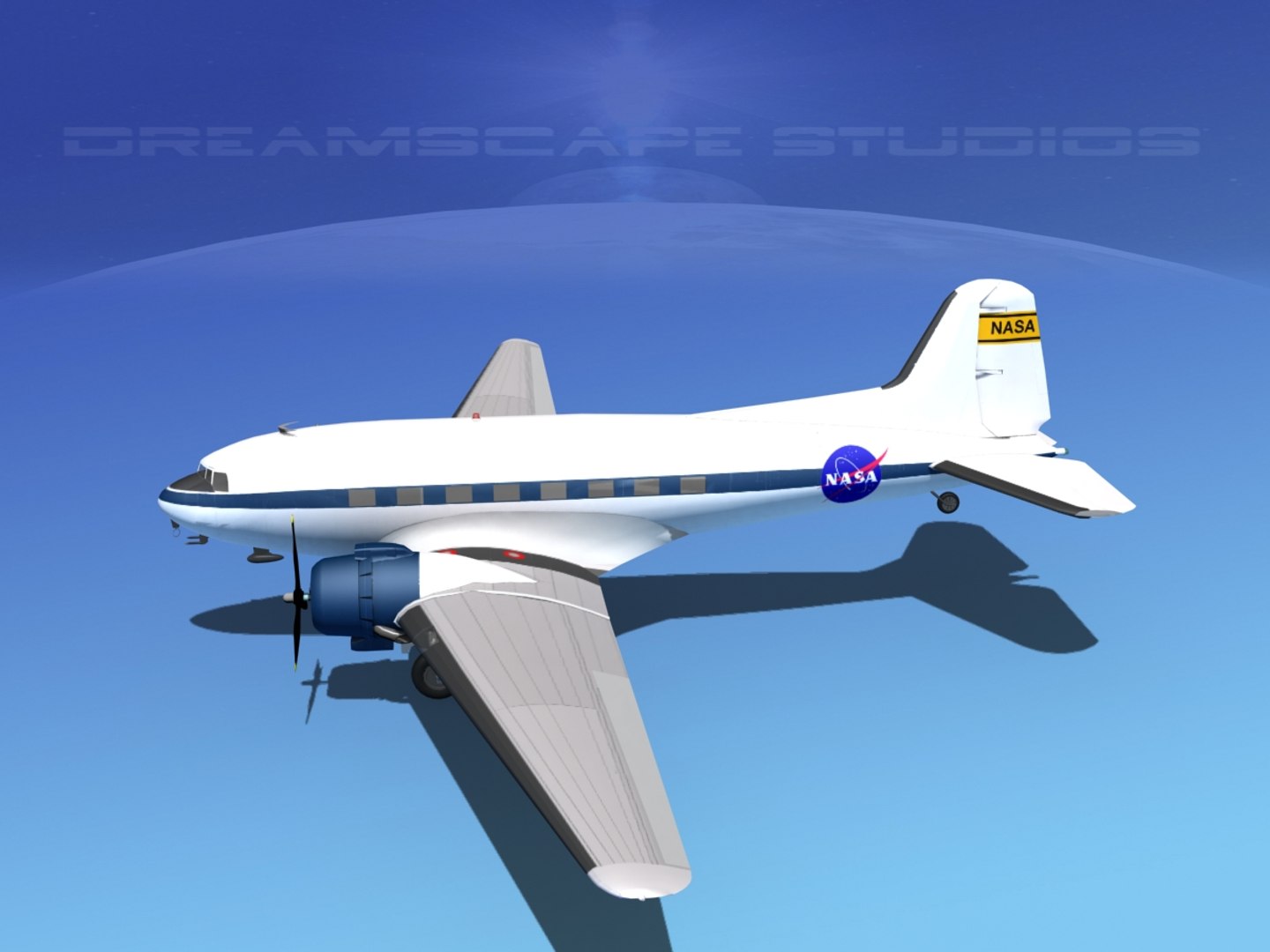 3d Dc-3 Douglas Model