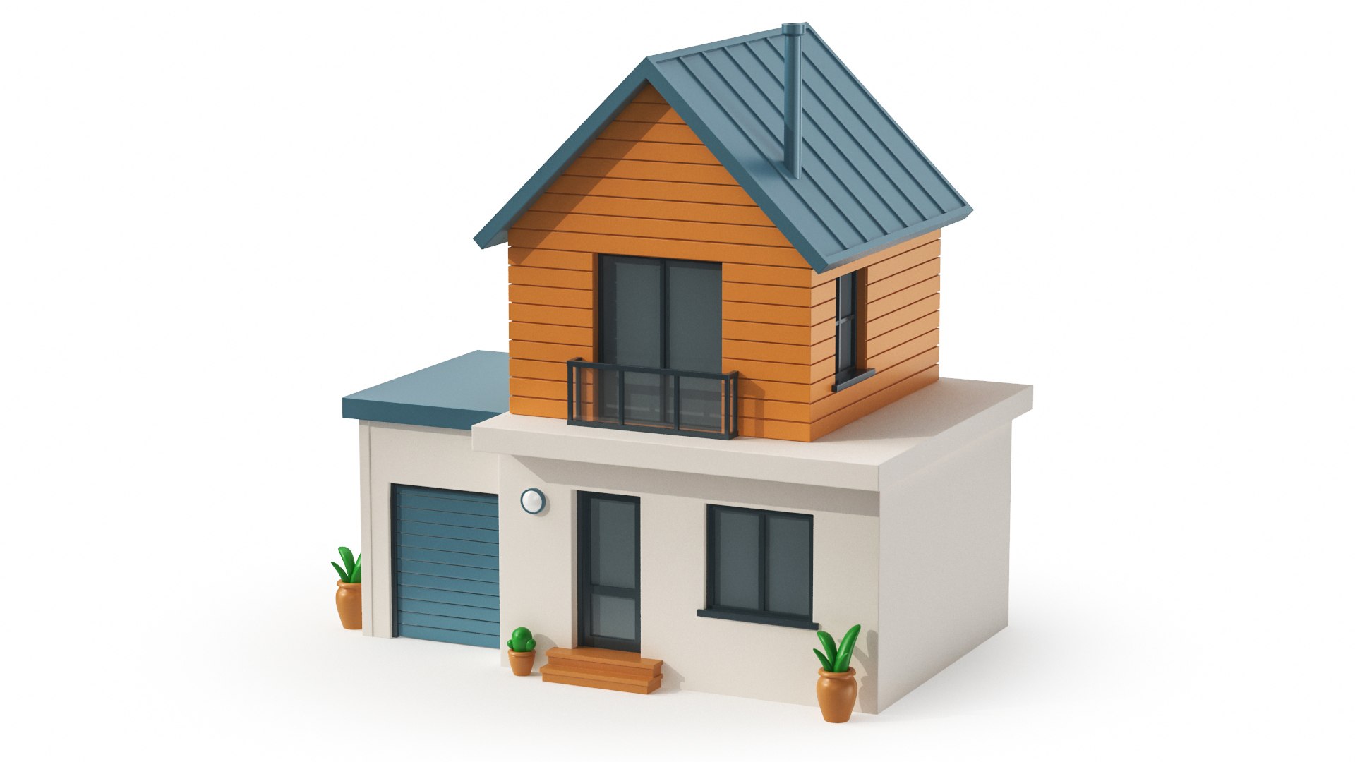 3D Cartoonish House Low Poly 3D Model 02 - TurboSquid 2509460