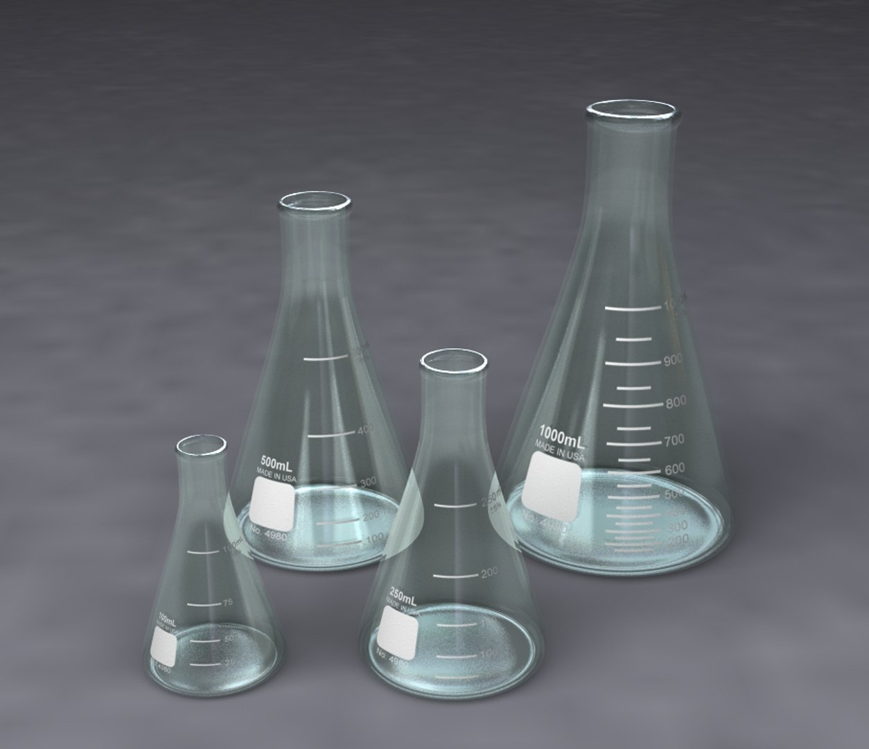 erlenmeyer flasks - 100ml 3d model