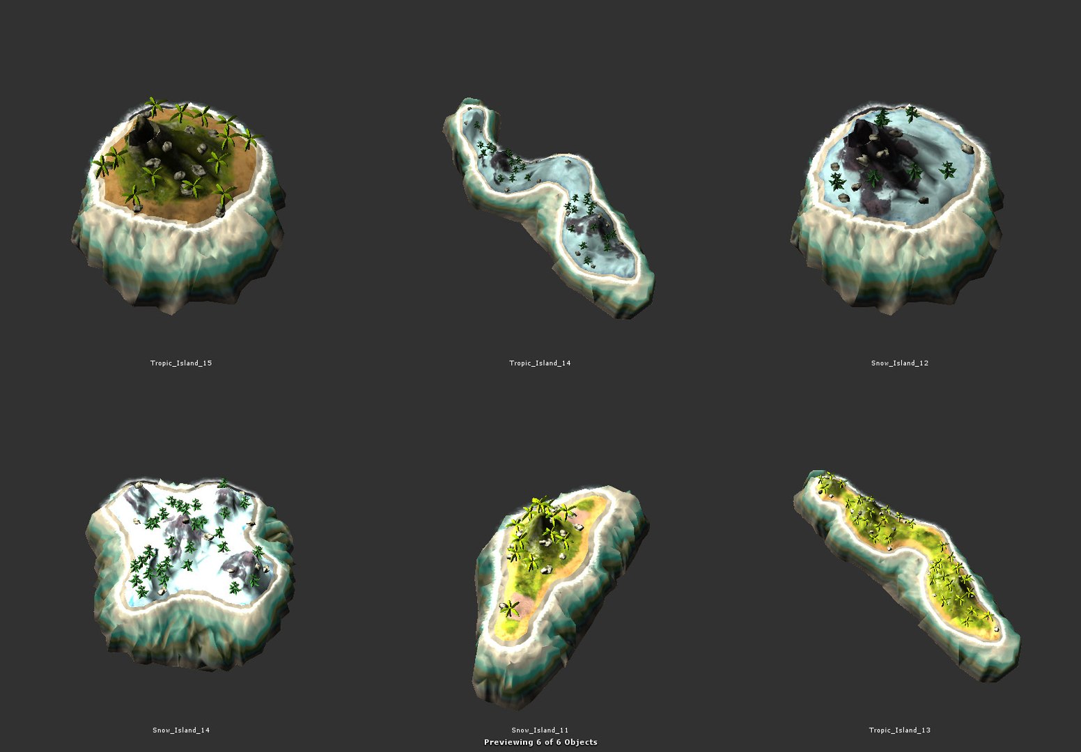 Islands Desert Snow 3d Model