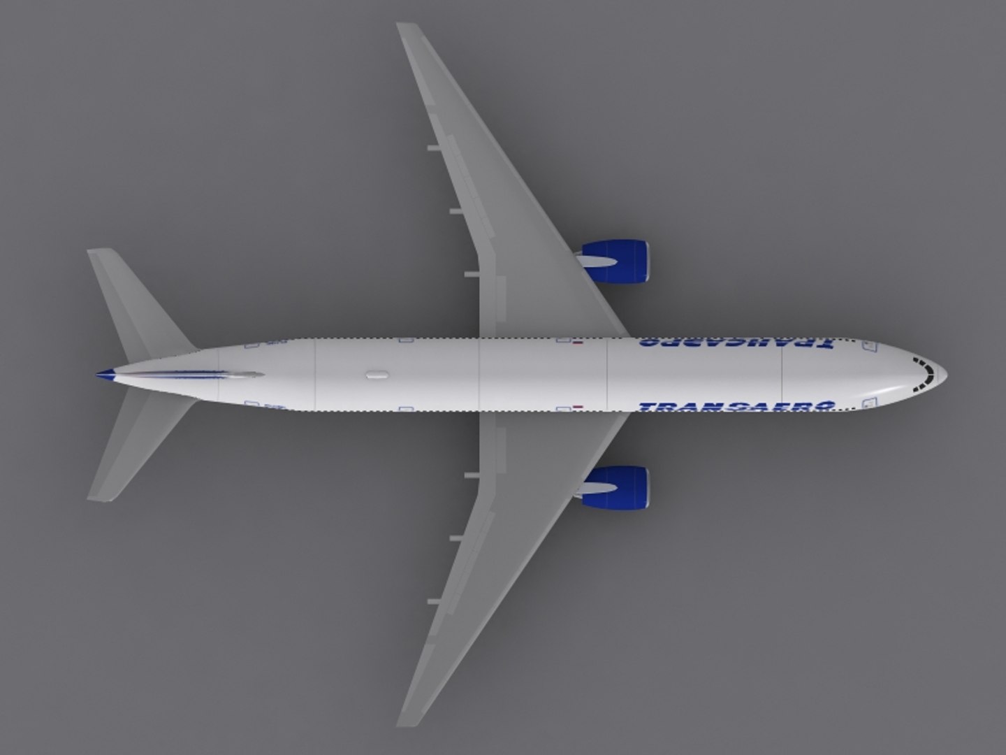 Boeing 777-300 Transaero Jet 3d Model