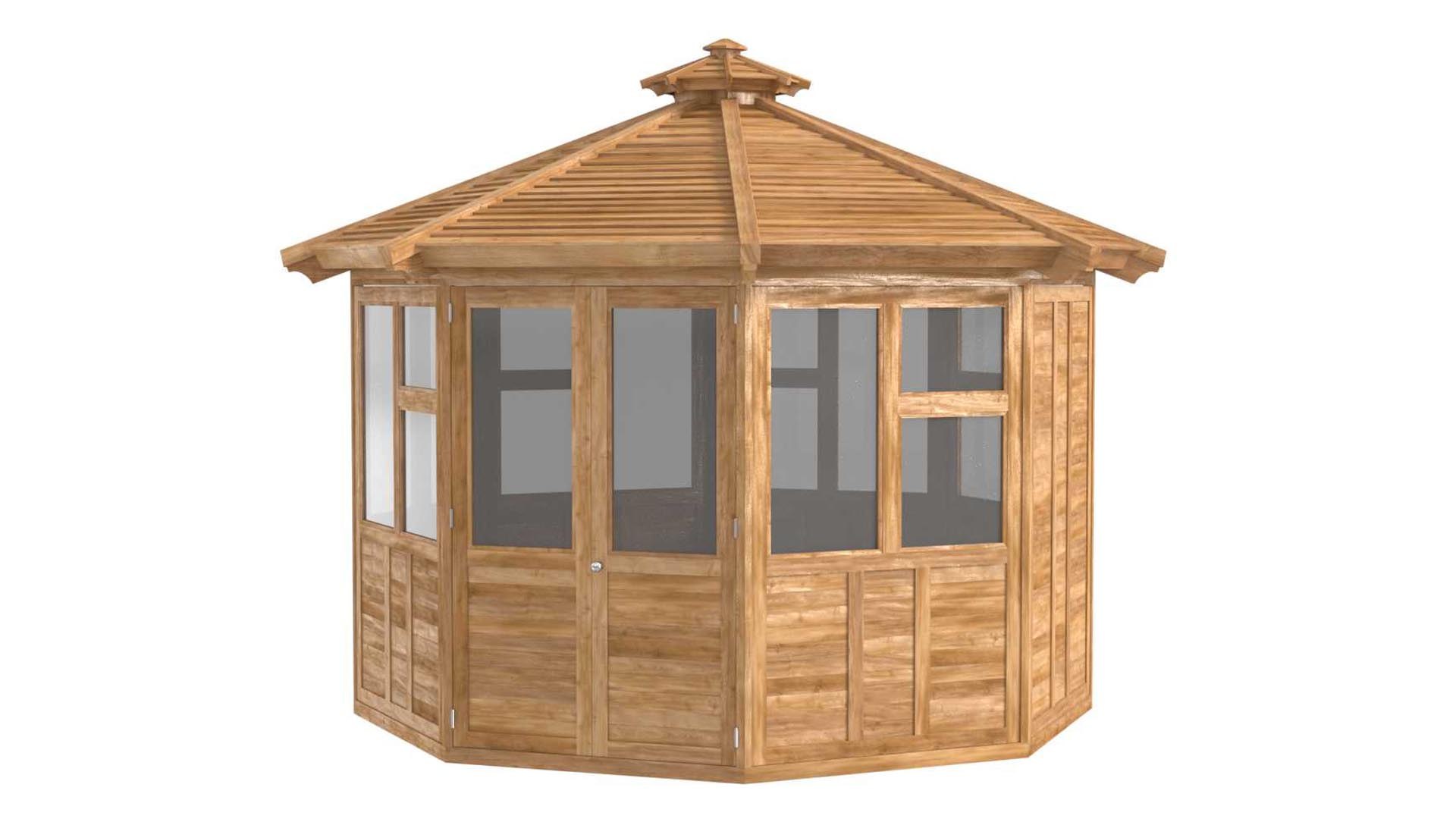3D Octagonal Sunroom Gazebo Forever Redwood - TurboSquid 1783748