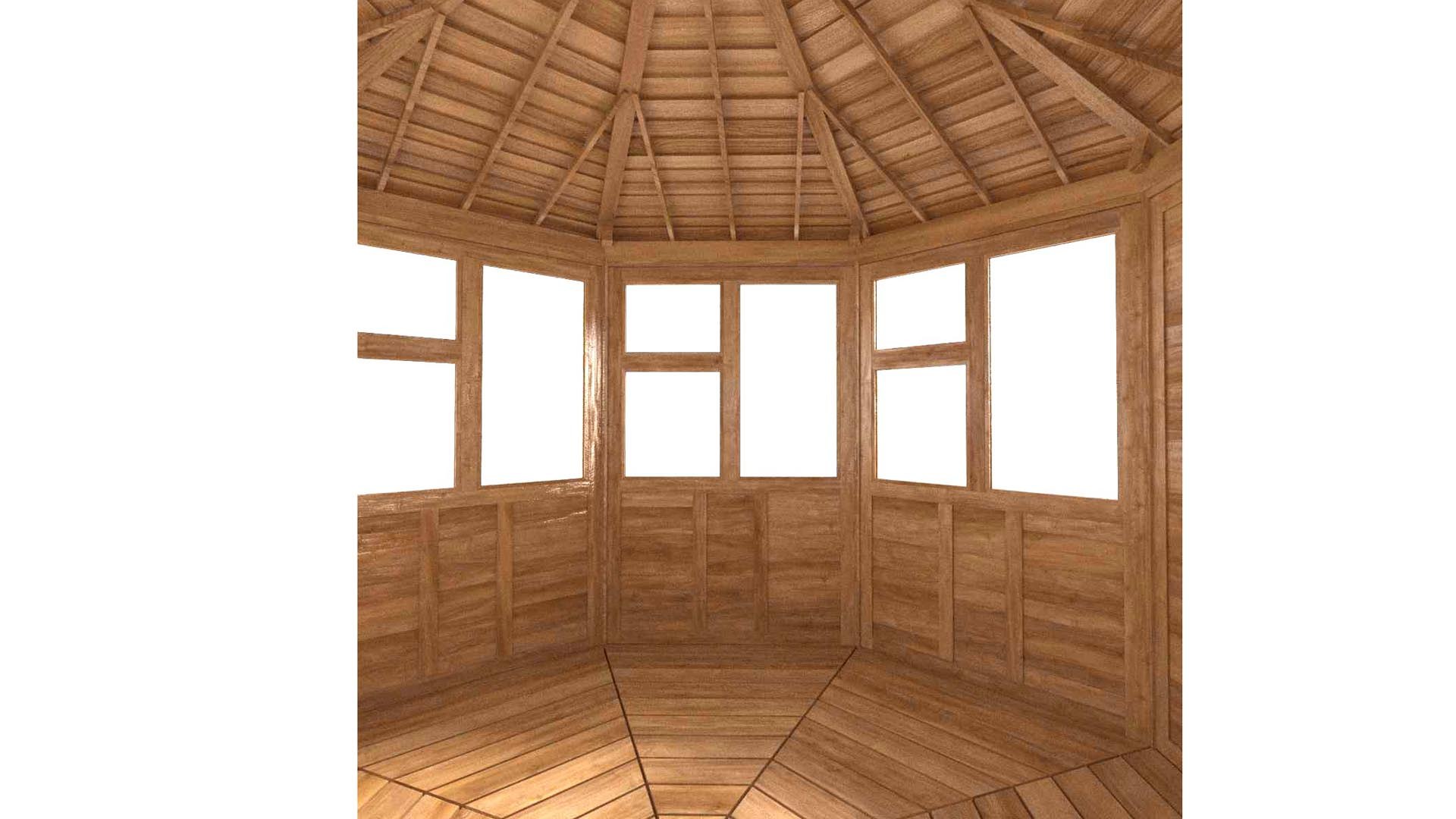 3D Octagonal Sunroom Gazebo Forever Redwood - TurboSquid 1783748