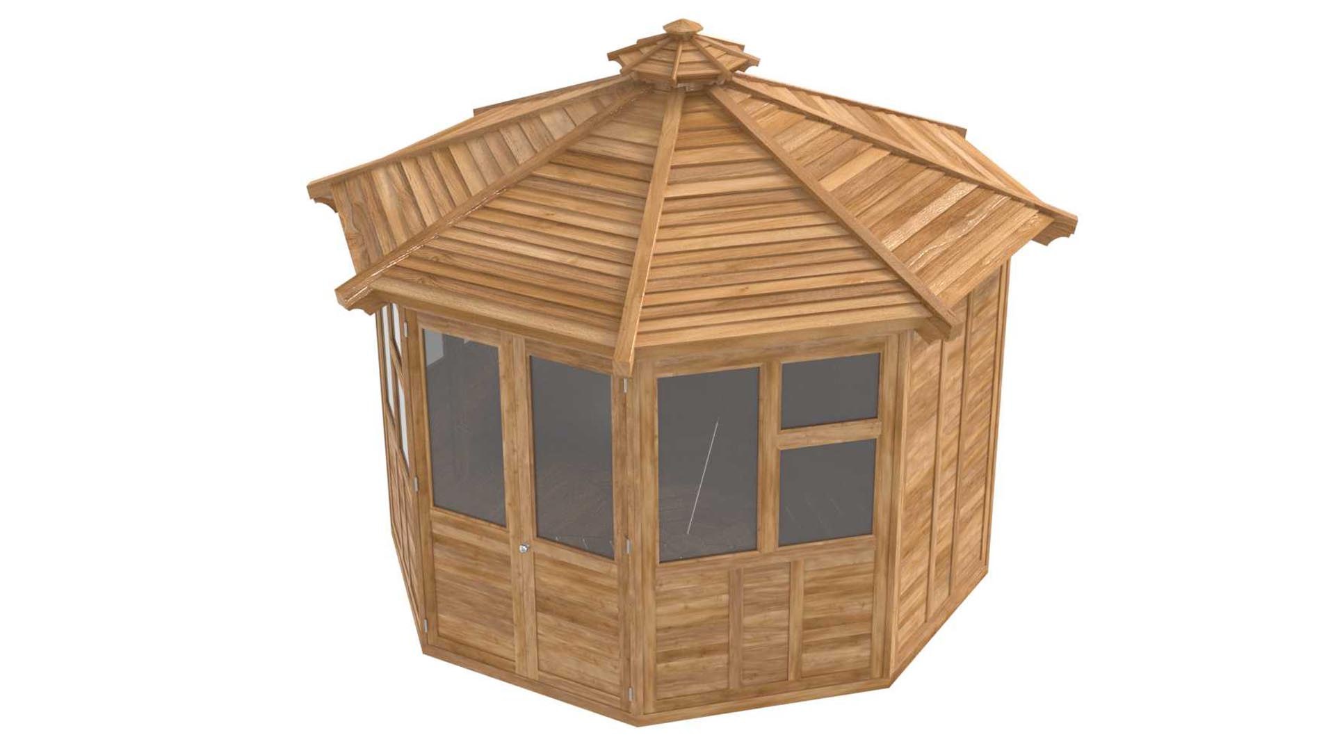 3D Octagonal Sunroom Gazebo Forever Redwood - TurboSquid 1783748