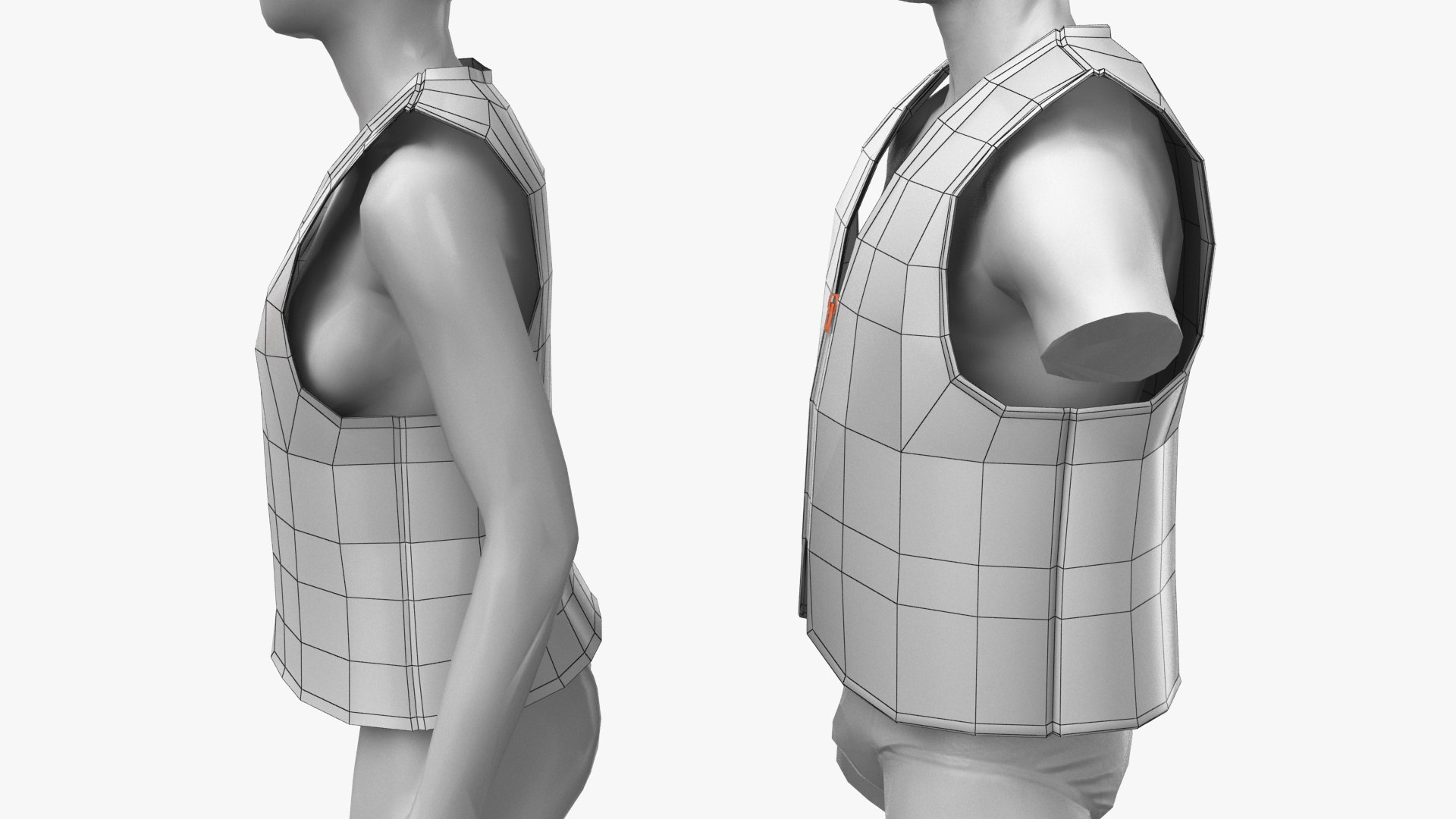 Safety Vest - Mining Cross Orange - Male And Female 3D Model ...