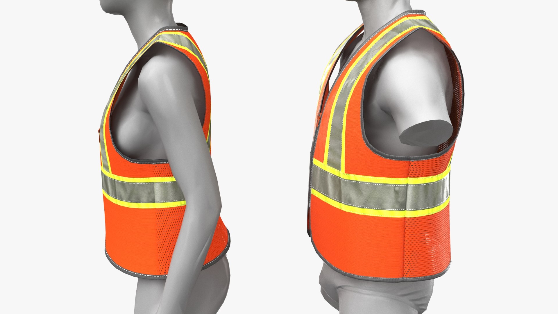 Safety Vest - Mining Cross Orange - Male And Female 3D Model ...