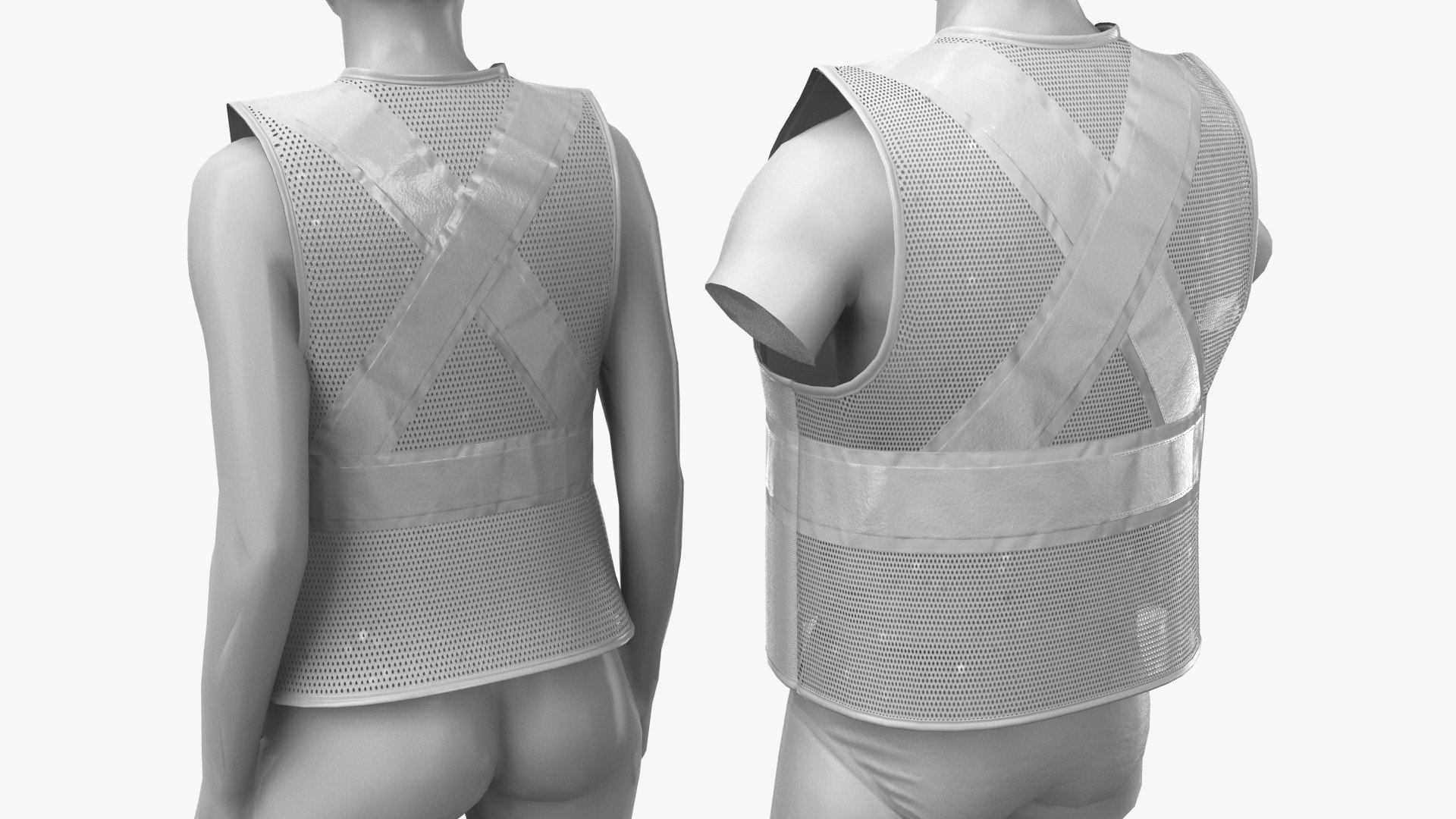Safety Vest - Mining Cross Orange - Male And Female 3D Model ...
