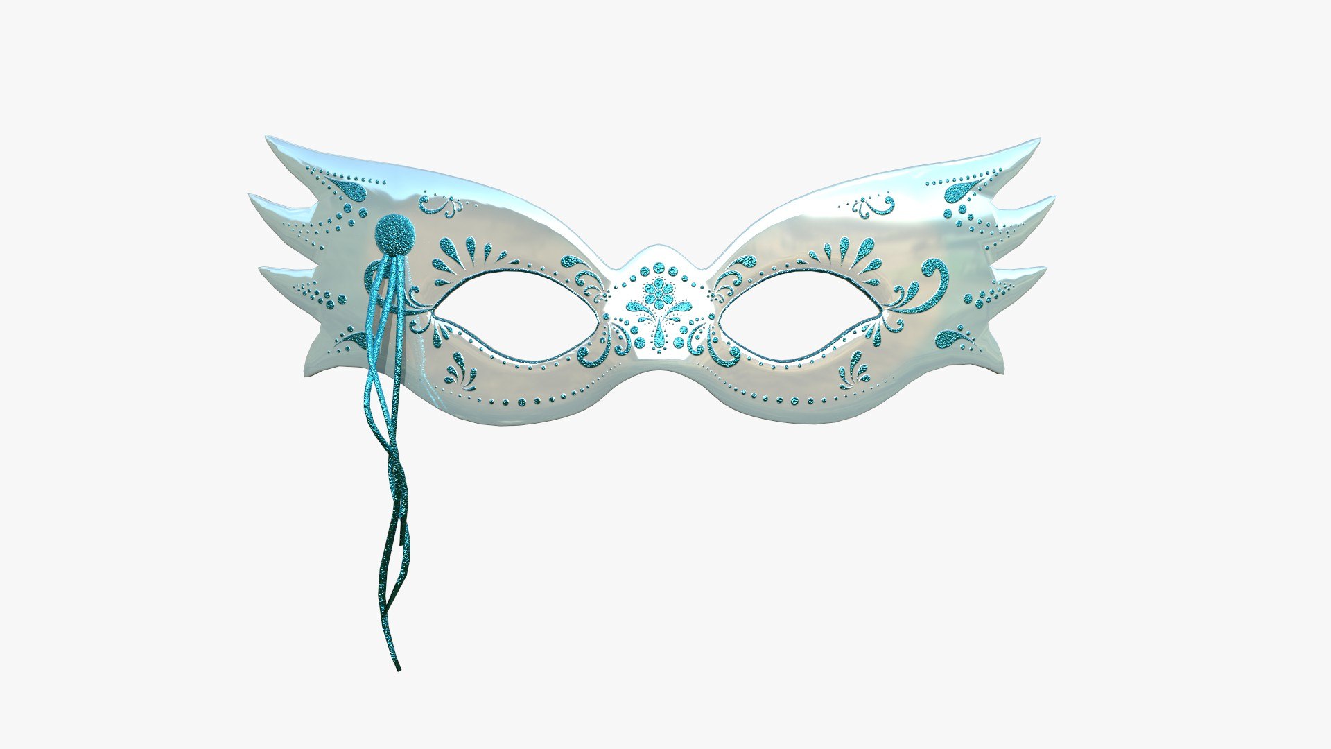 Carnival Mask B10 White Blue - Costume Character Design 3D Model ...