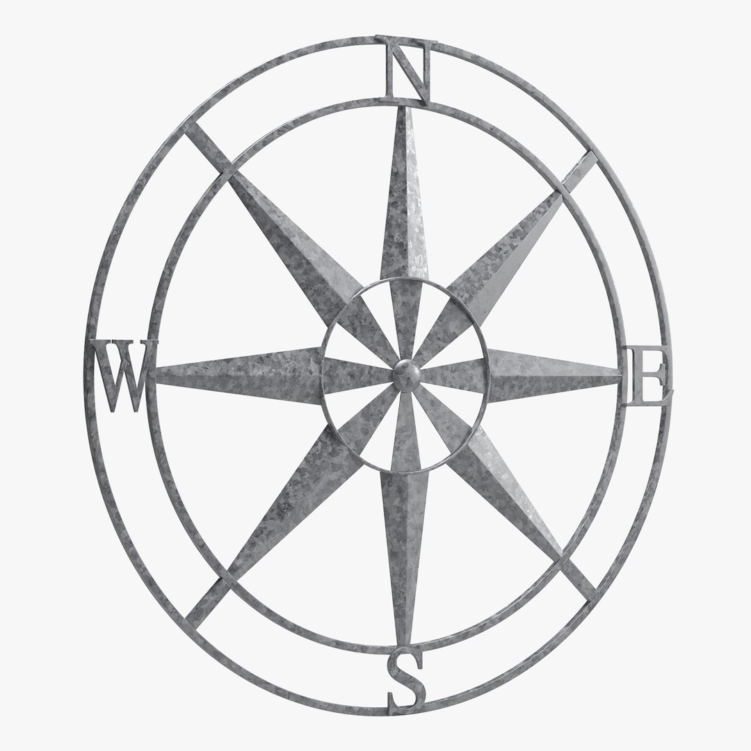 3D Compass Wall Decor Model - TurboSquid 1415703