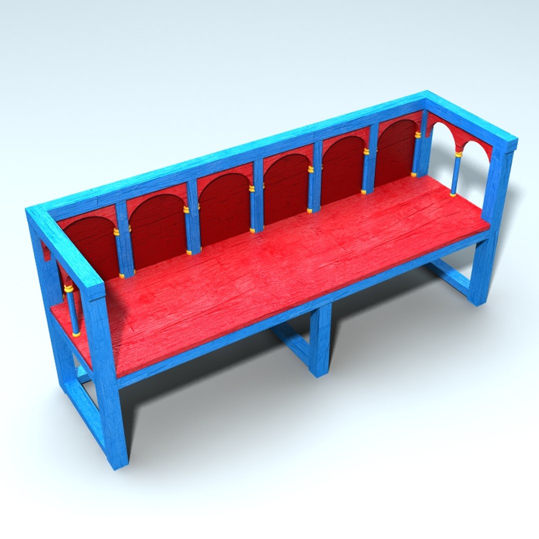 3d medieval norman bench