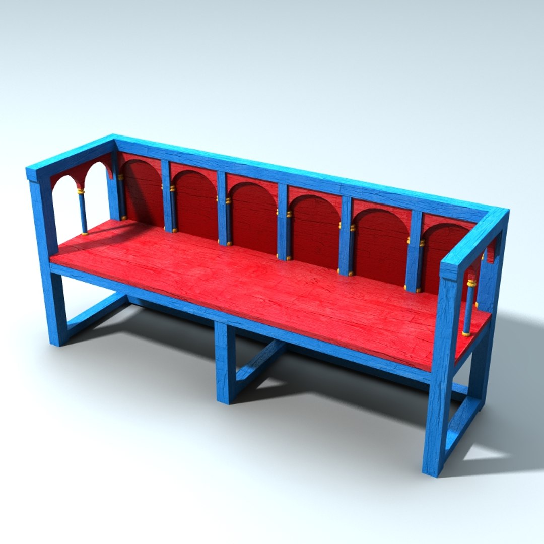 3d medieval norman bench
