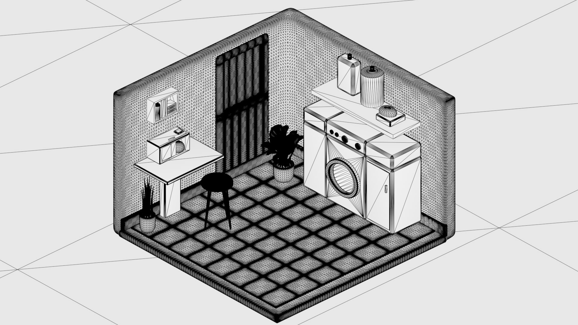 3D ISOMETRIC LAUNDRY ROOM Model - TurboSquid 2314640