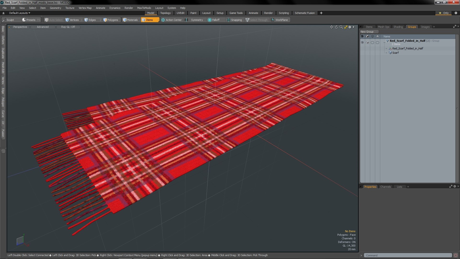 3D Red Scarf Folded In Half Model - TurboSquid 2113242