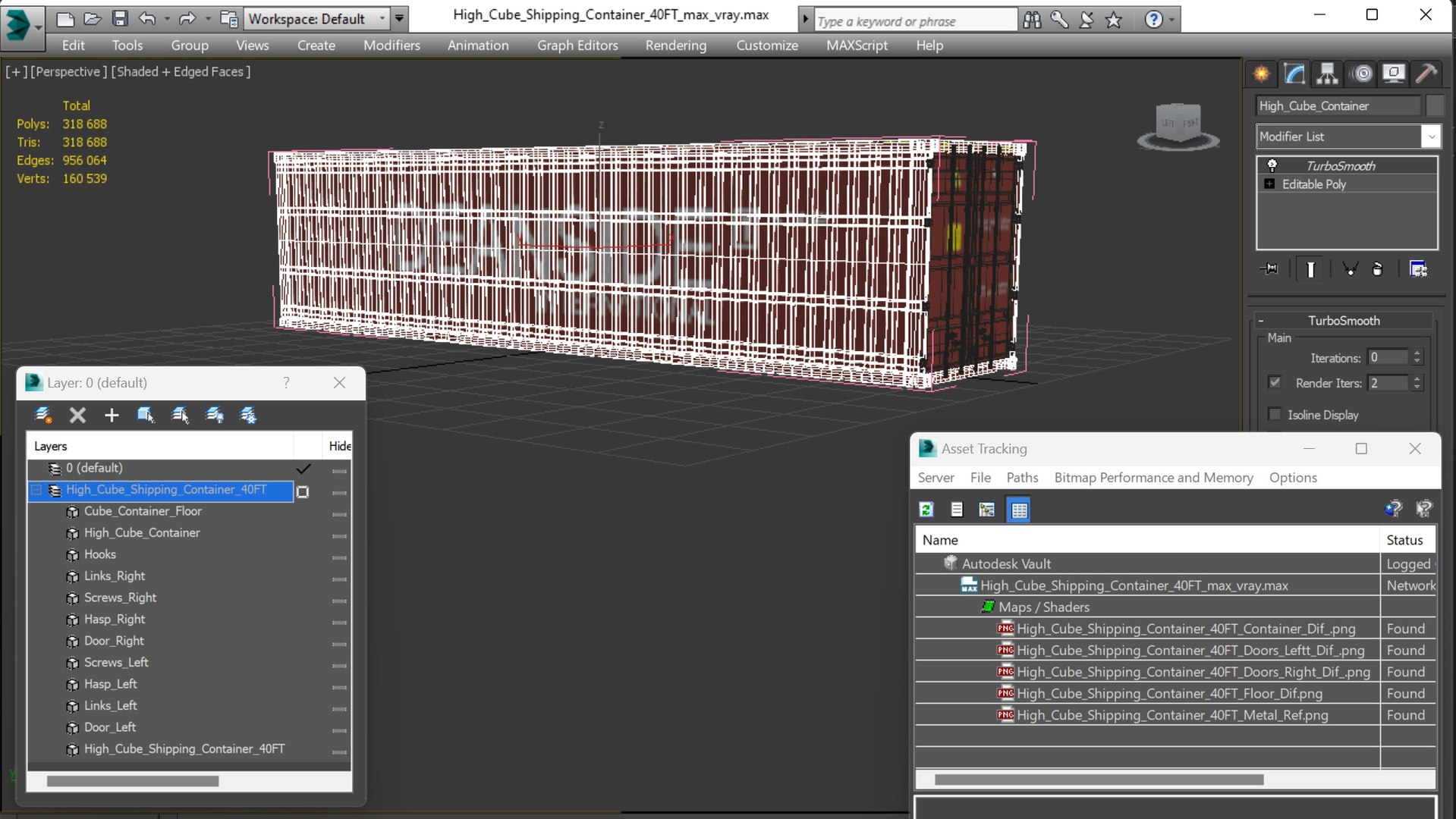 3D model High Cube Shipping Container 40FT - TurboSquid 2144468