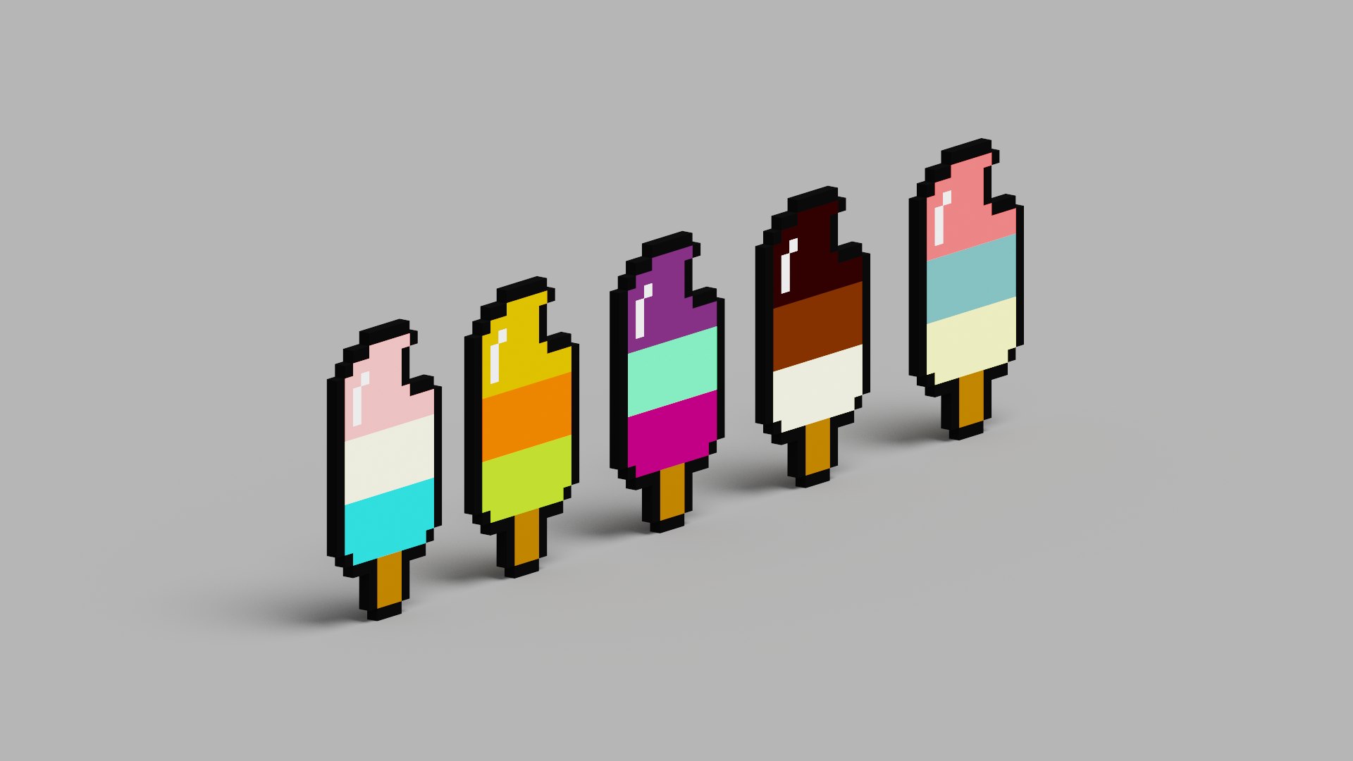 Voxel Ice Cream Pack 3D Model - TurboSquid 1891213