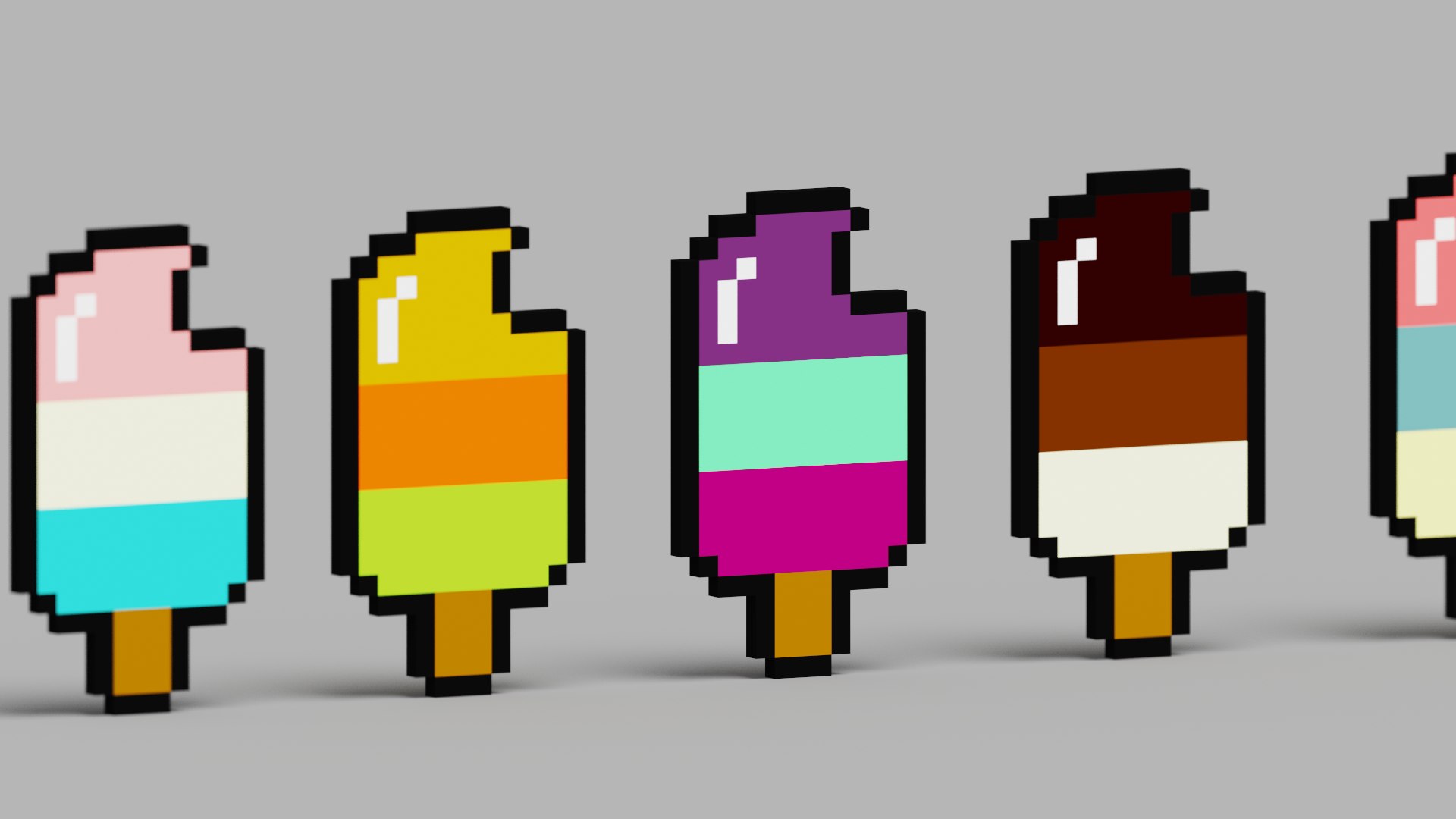 Voxel Ice Cream Pack 3D Model - TurboSquid 1891213