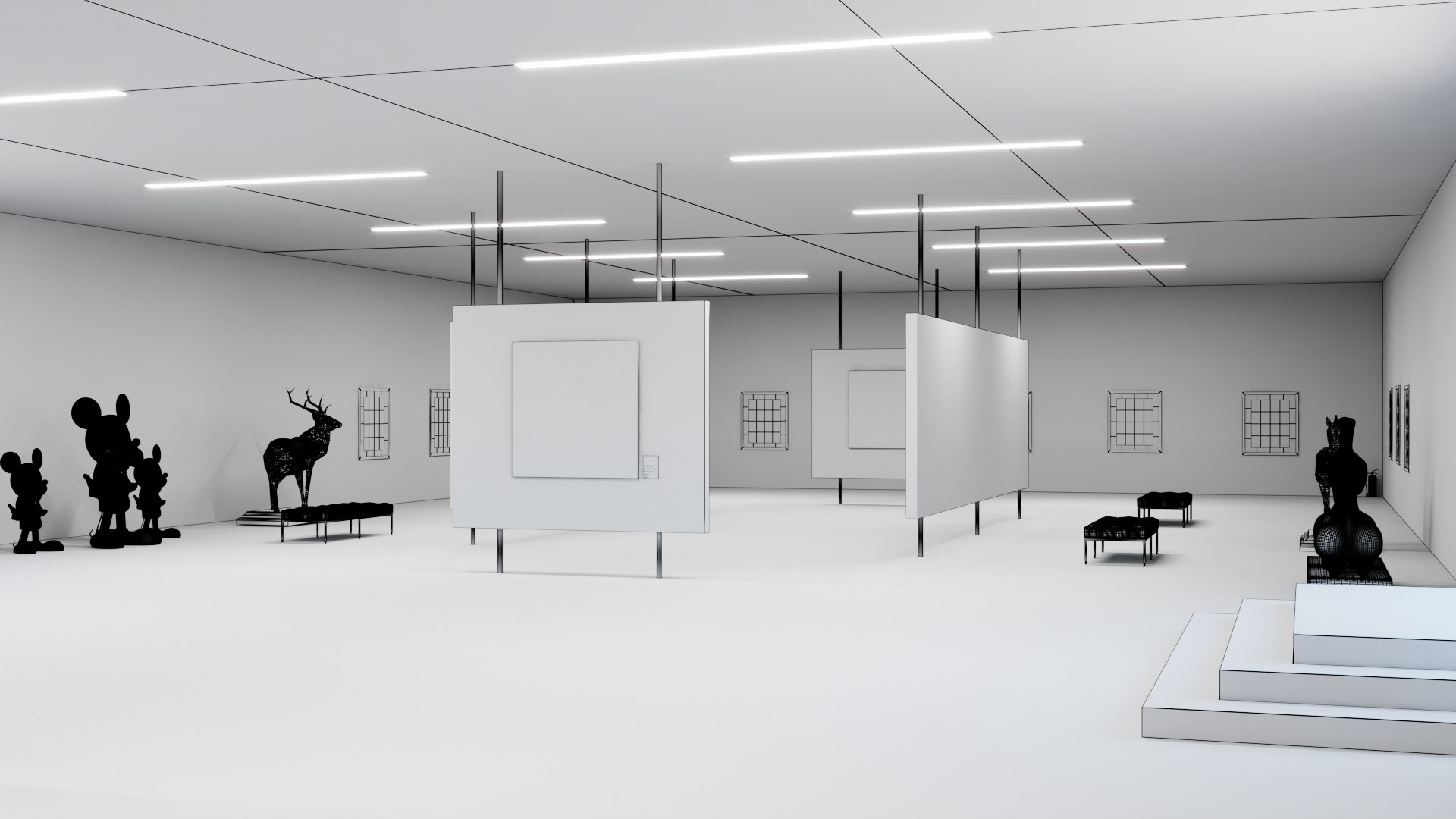 Modern Art Gallery 3D Model - TurboSquid 1844530