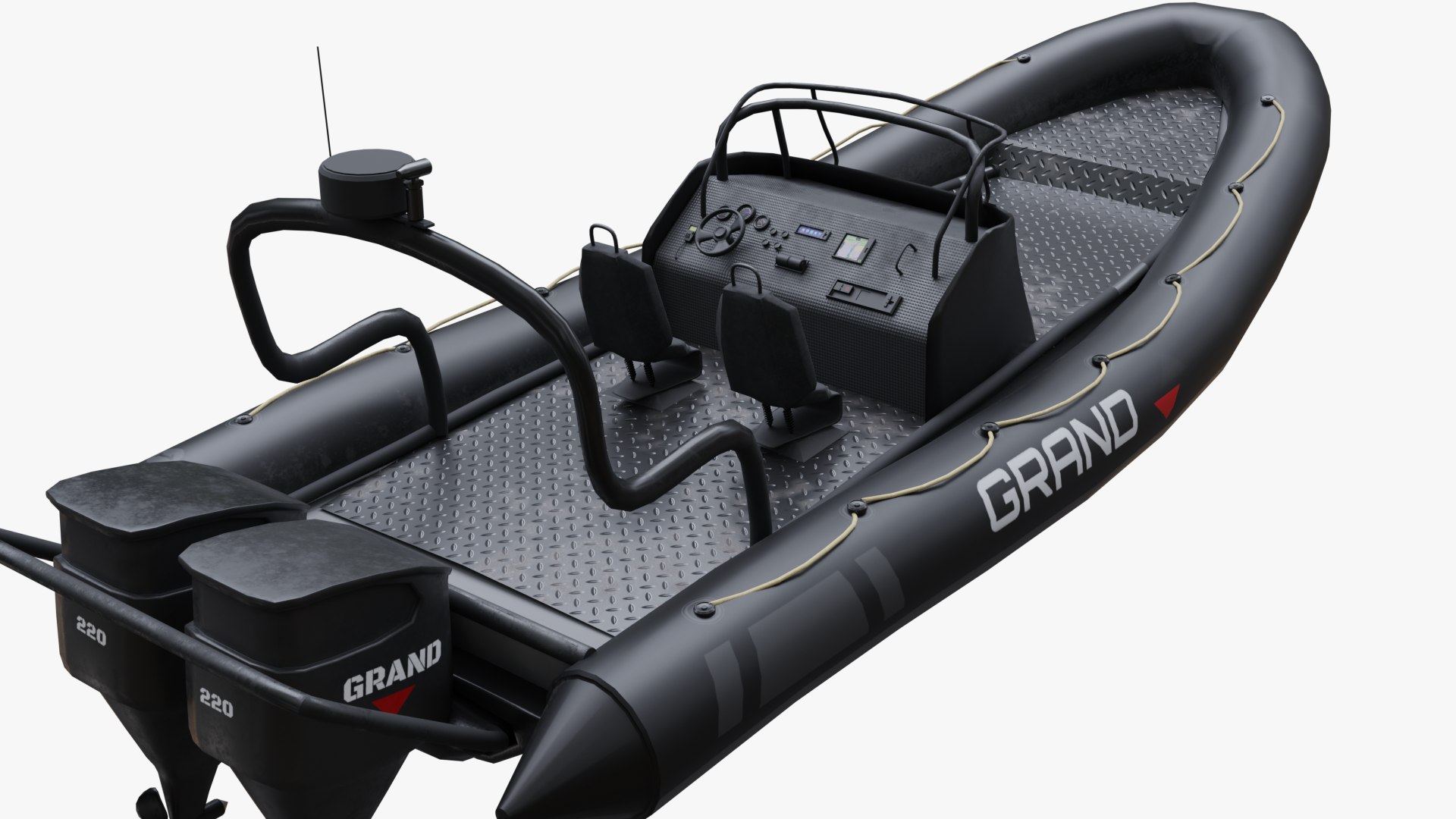 3D Motor Inflatable Boat Black - TurboSquid 2230829