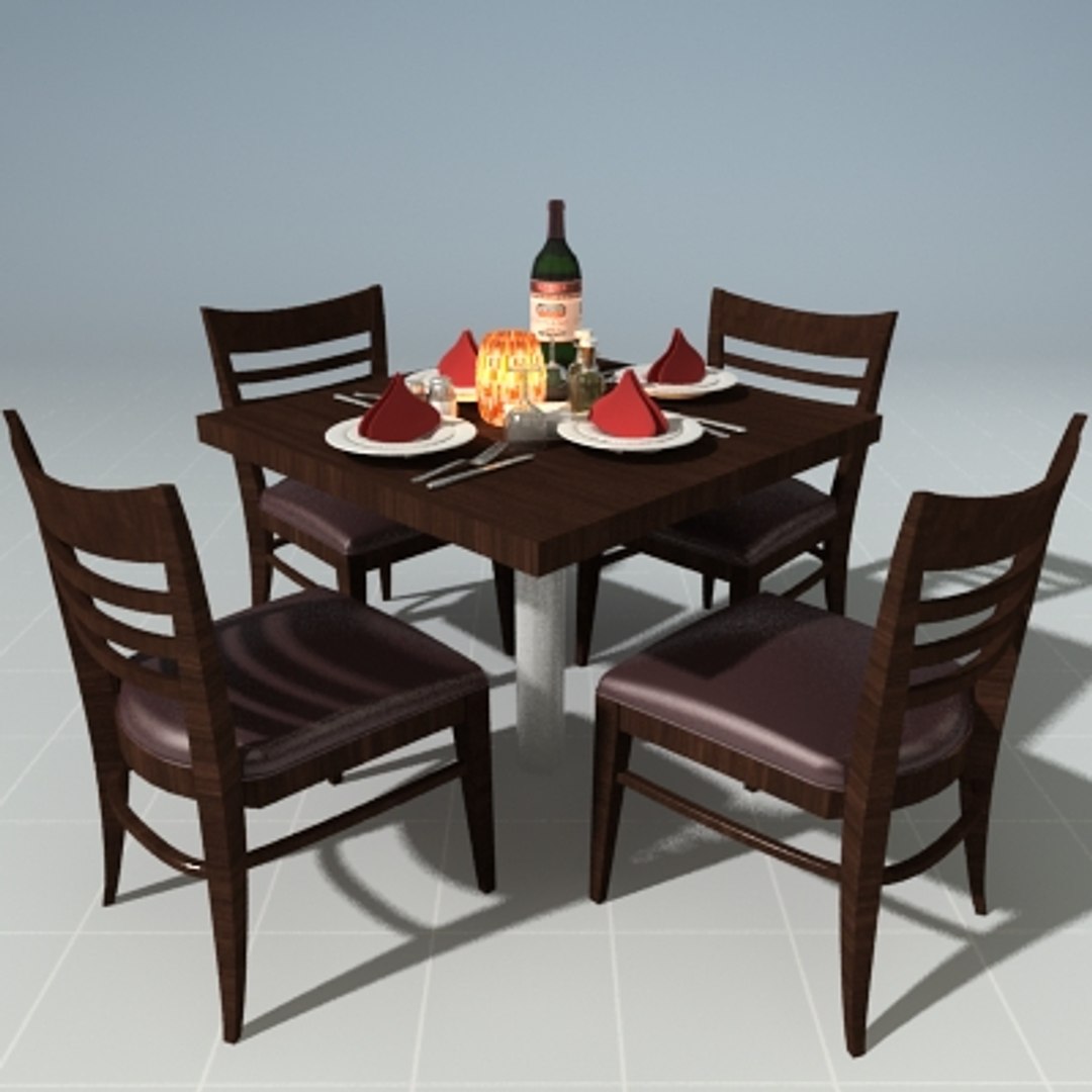 3d Dinner Table Setting Model