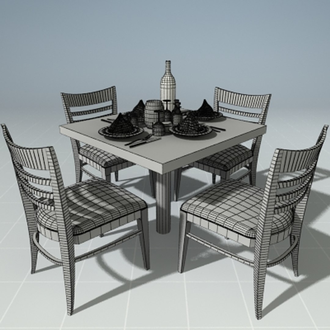 3d Dinner Table Setting Model
