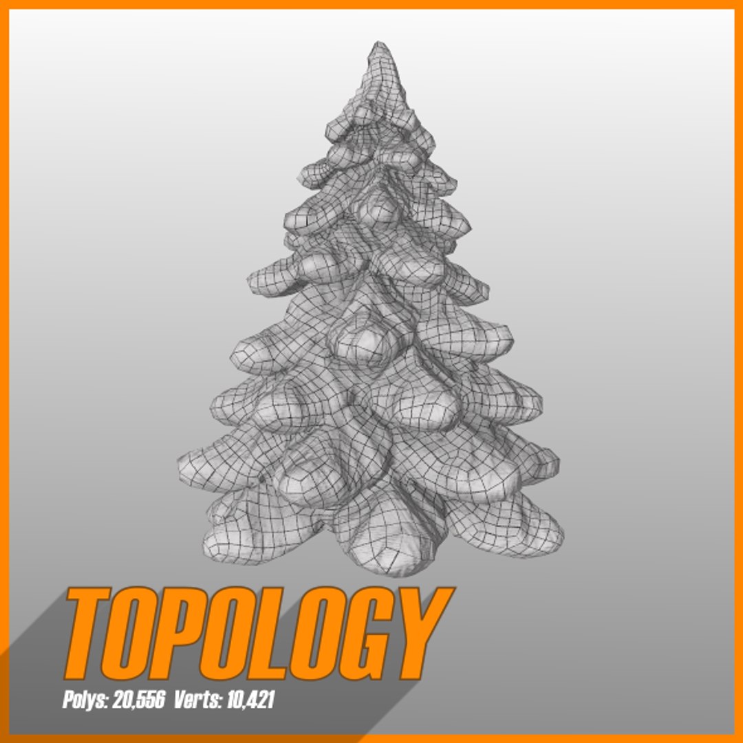 3d Model Wood Carved Fir Trees