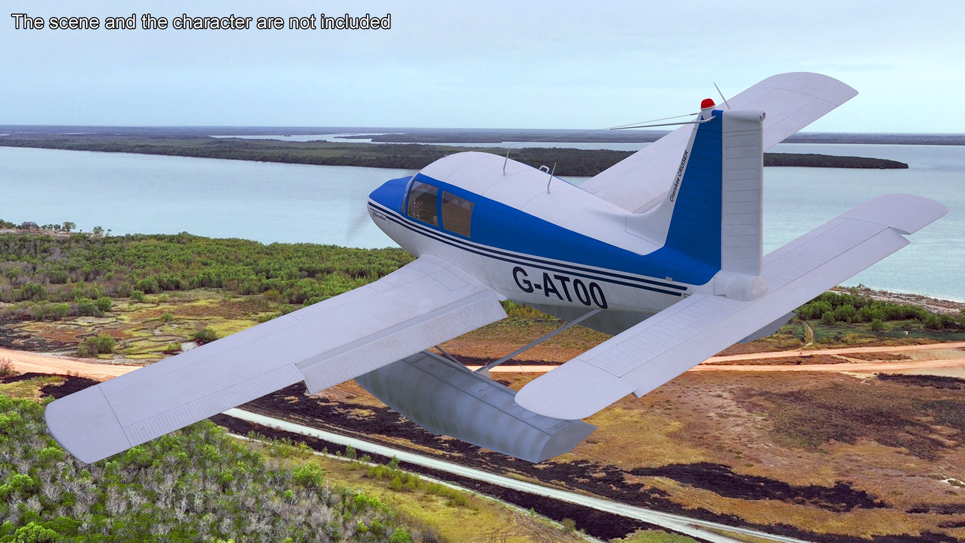 Personal Seaplane Aircraft Piper PA-28 Cherokee Rigged For Cinema 4D 3D ...