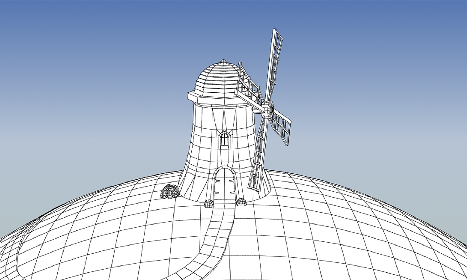 3d Model Cartoon Windmill