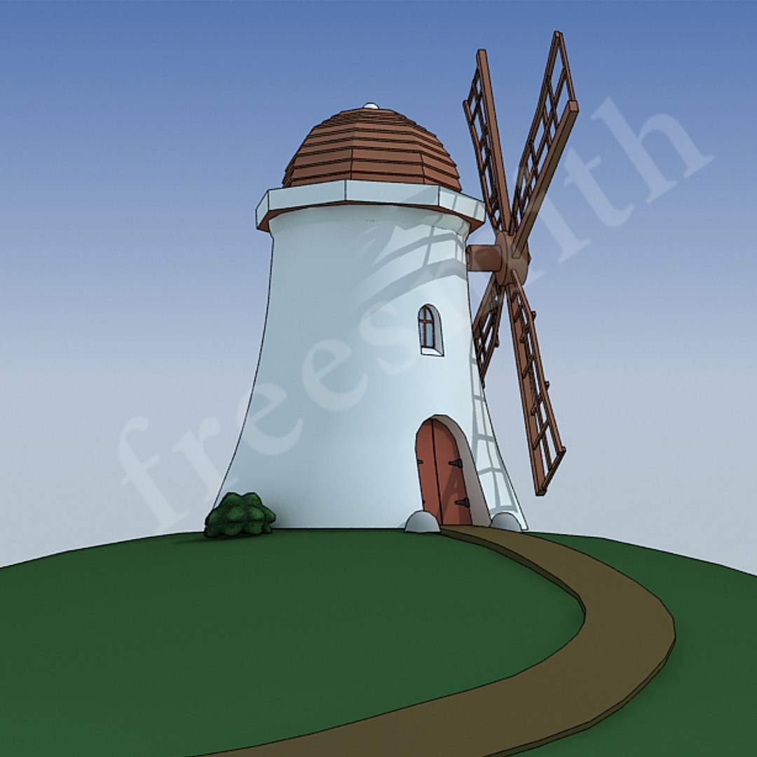 3d Model Cartoon Windmill