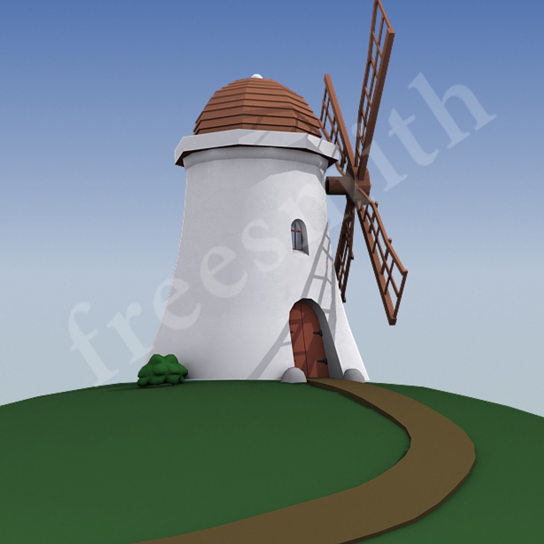 3d Model Cartoon Windmill