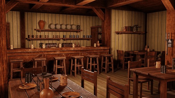 old medieval tavern 3d model