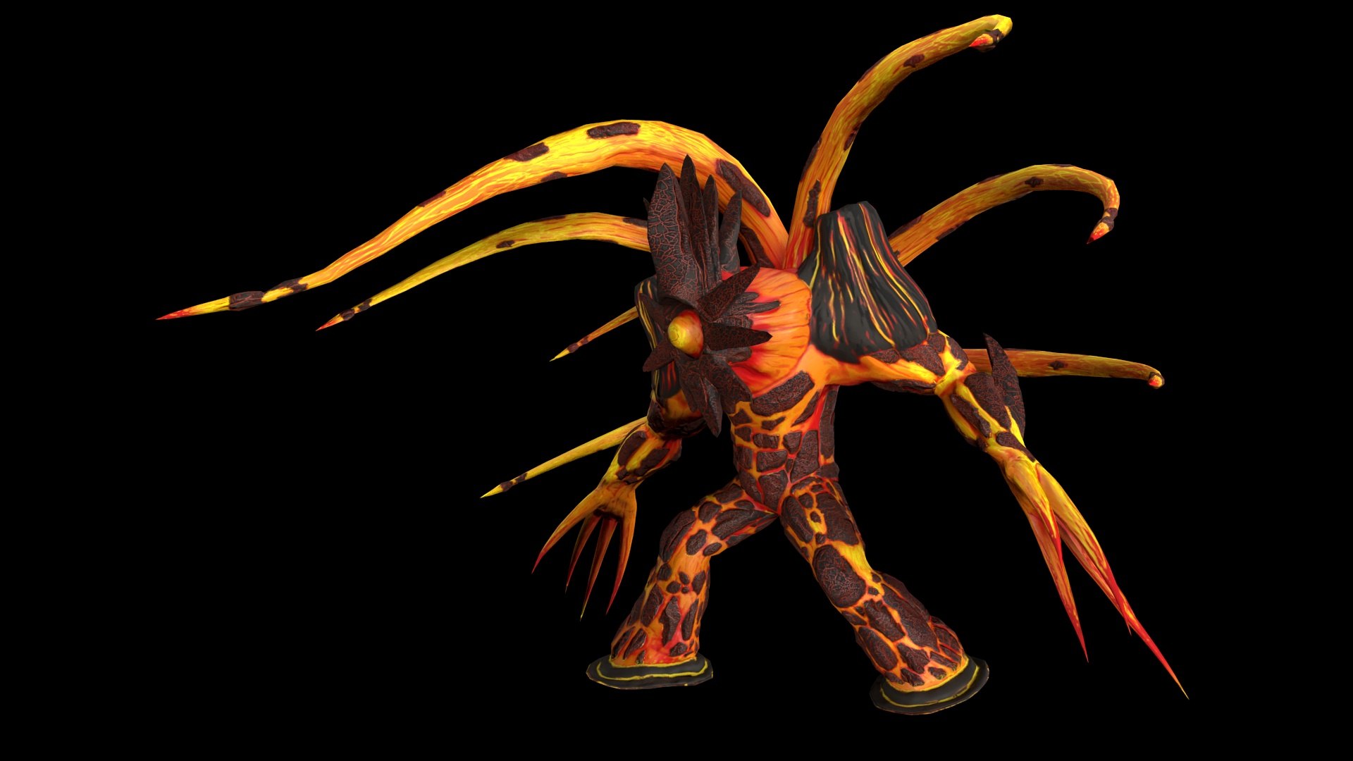 3D Model Low-poly Model Of The Character Lava Creature - TurboSquid 1971999